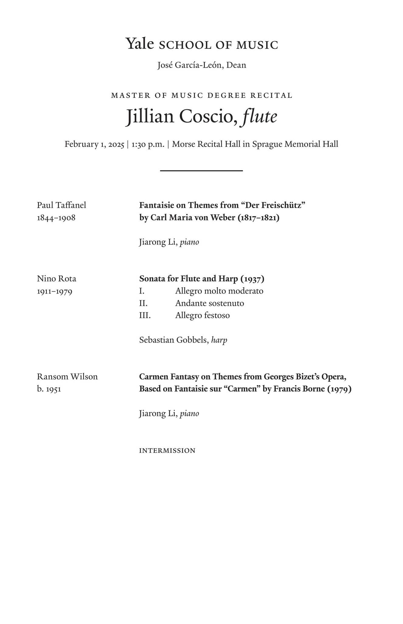 Jillian Coscio, flute - February 1, 2025 by Yale School of Music - Issuu