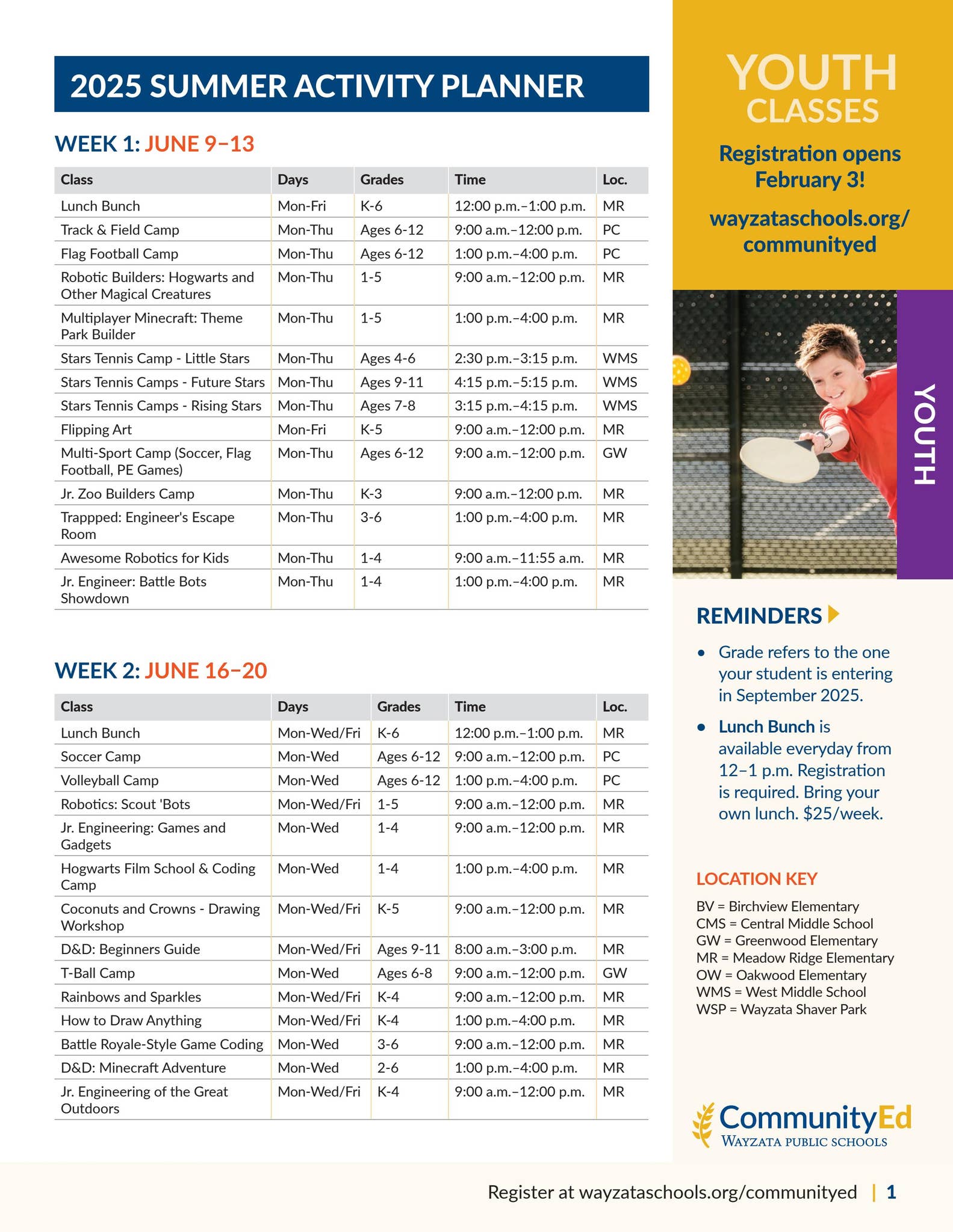 2025 Youth Summer Activity Planner by Wayzata Public Schools - Issuu