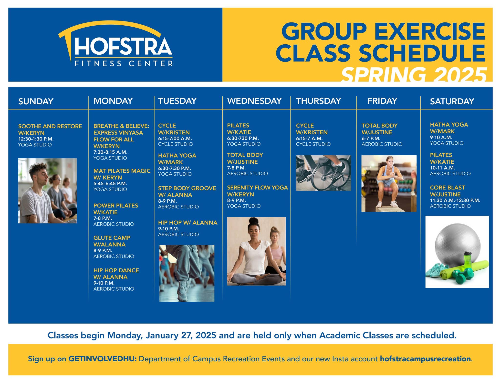 Hofstra Fitness Center Group Exercise Classes Schedule Spring 2025 by Hofstra University - Issuu