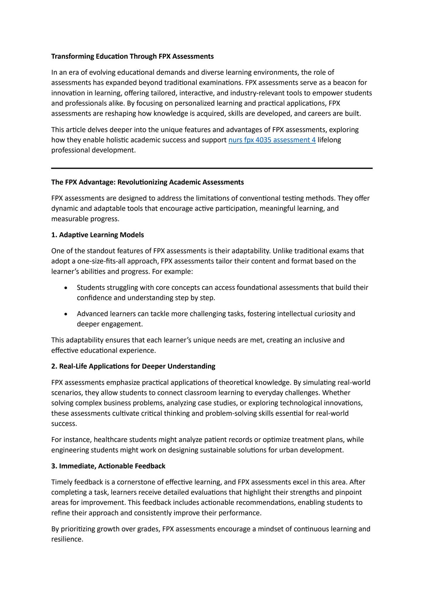 Transforming Education Through FPX Assessments by Watson Luis - Issuu