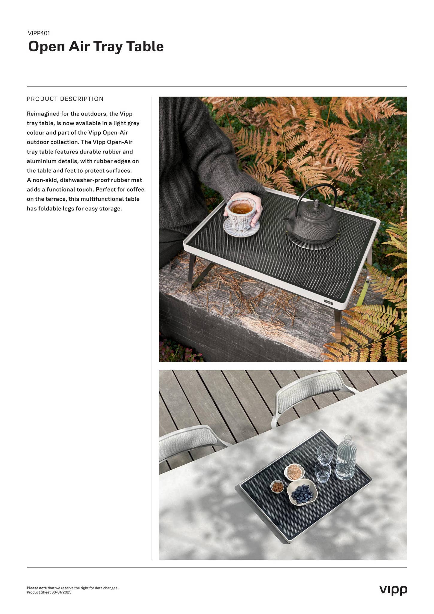 Vipp401 Open Air Tray Table Product Sheet by vipp - Issuu