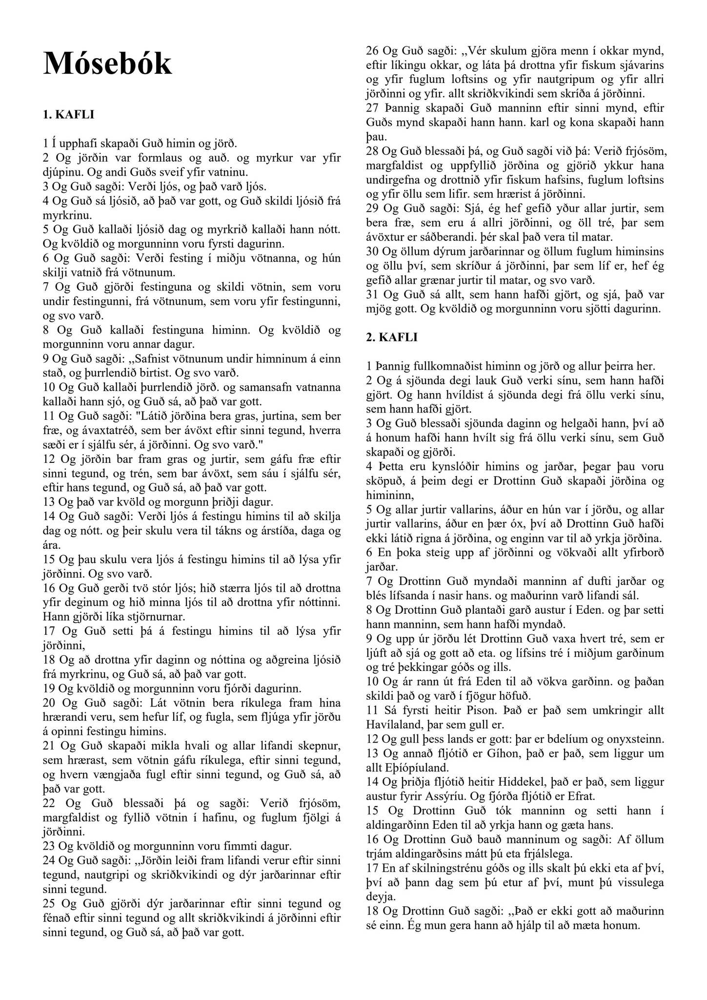Icelandic - The Book of Genesis by Filipino Tracts and Literature ...