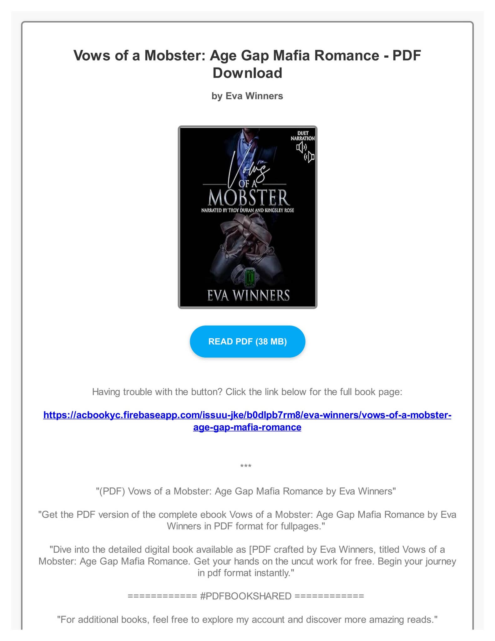 (PDF) Vows of a Mobster: Age Gap Mafia Romance by Eva Winners by LegrosDVMrd - Issuu