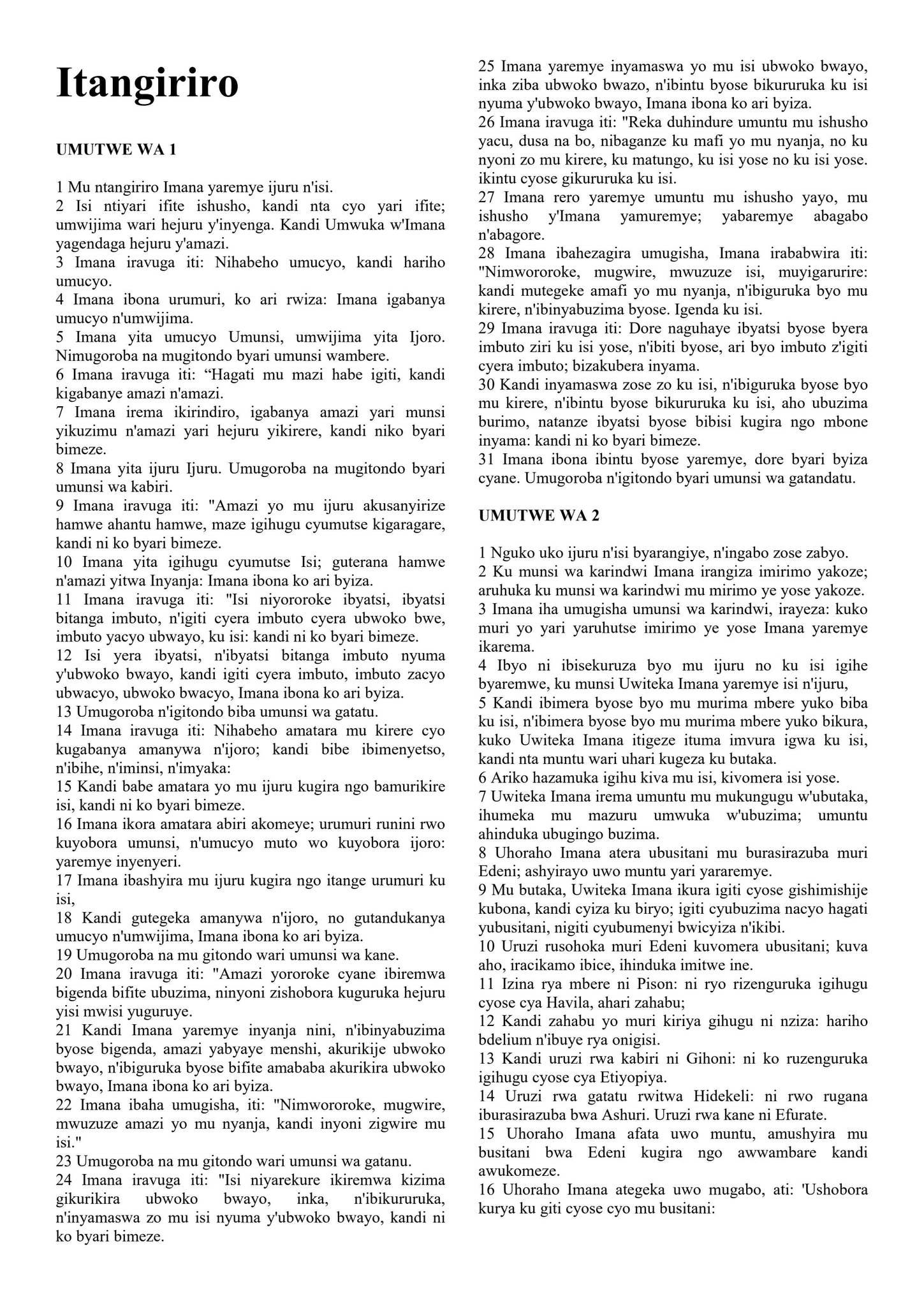 Kinyarwanda - The Book of Genesis by Filipino Tracts and Literature ...