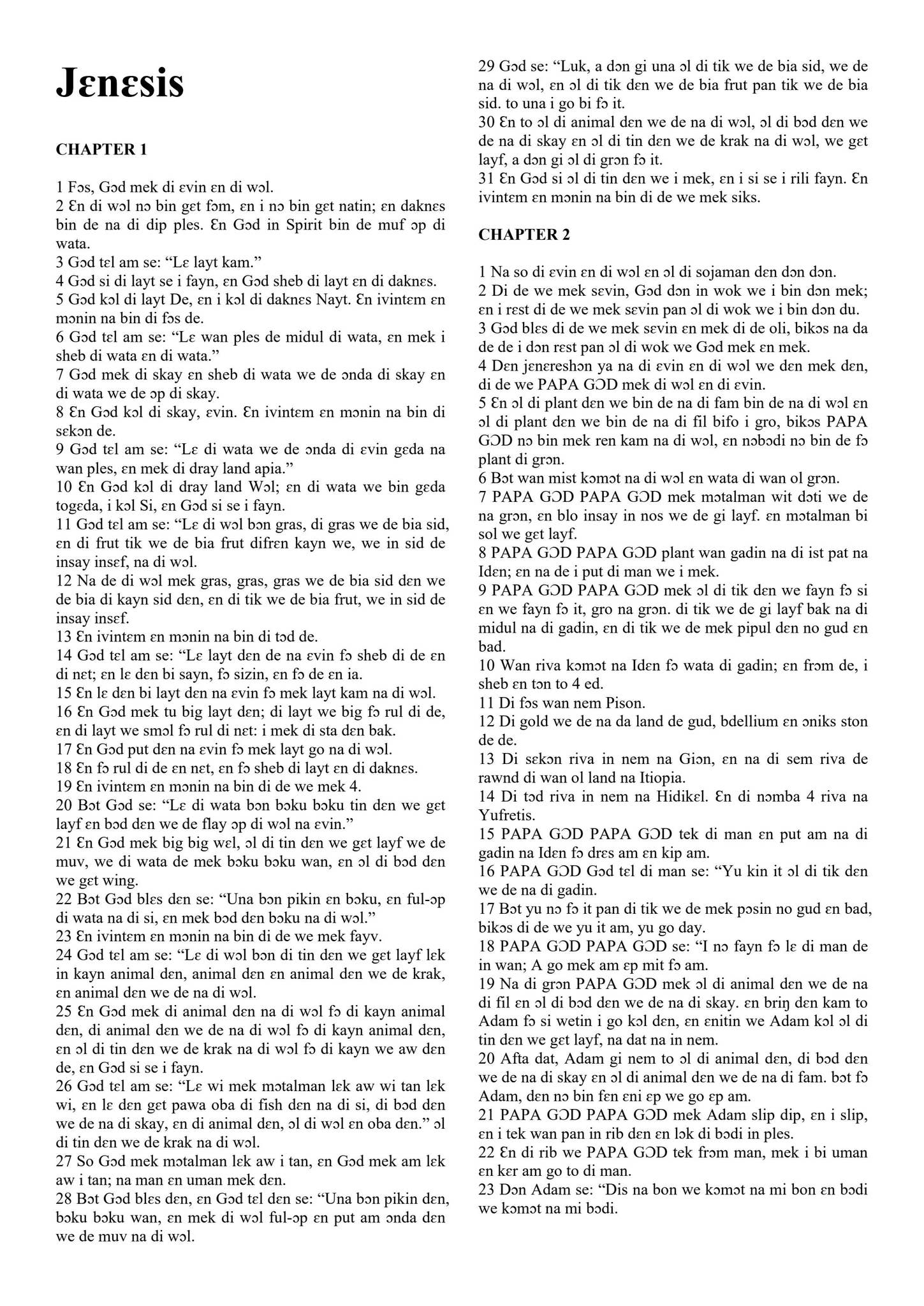 Krio - The Book of Genesis by Filipino Tracts and Literature Society ...