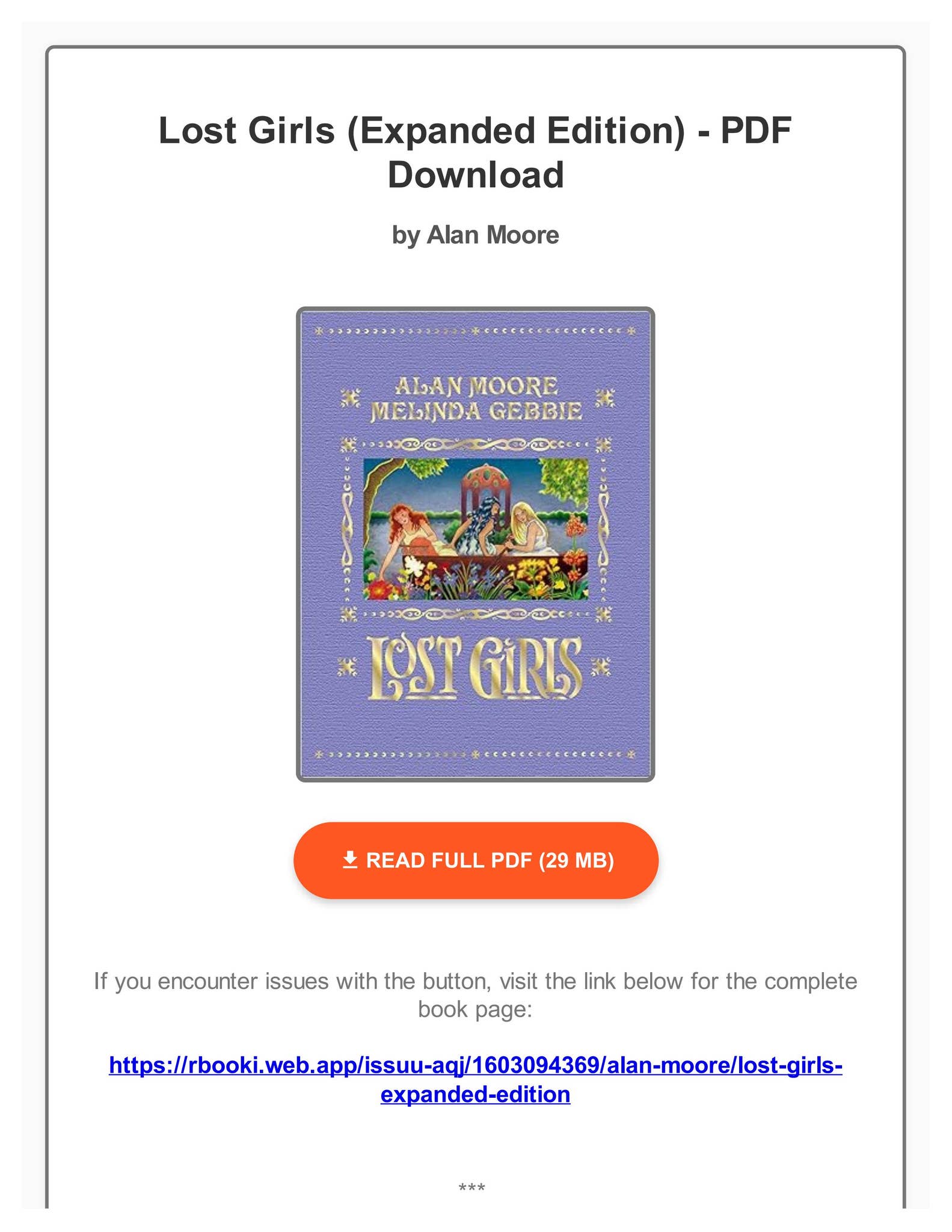 (PDF PDF) Lost Girls (Expanded Edition) by Alan Moore by RossieBeerxe ...