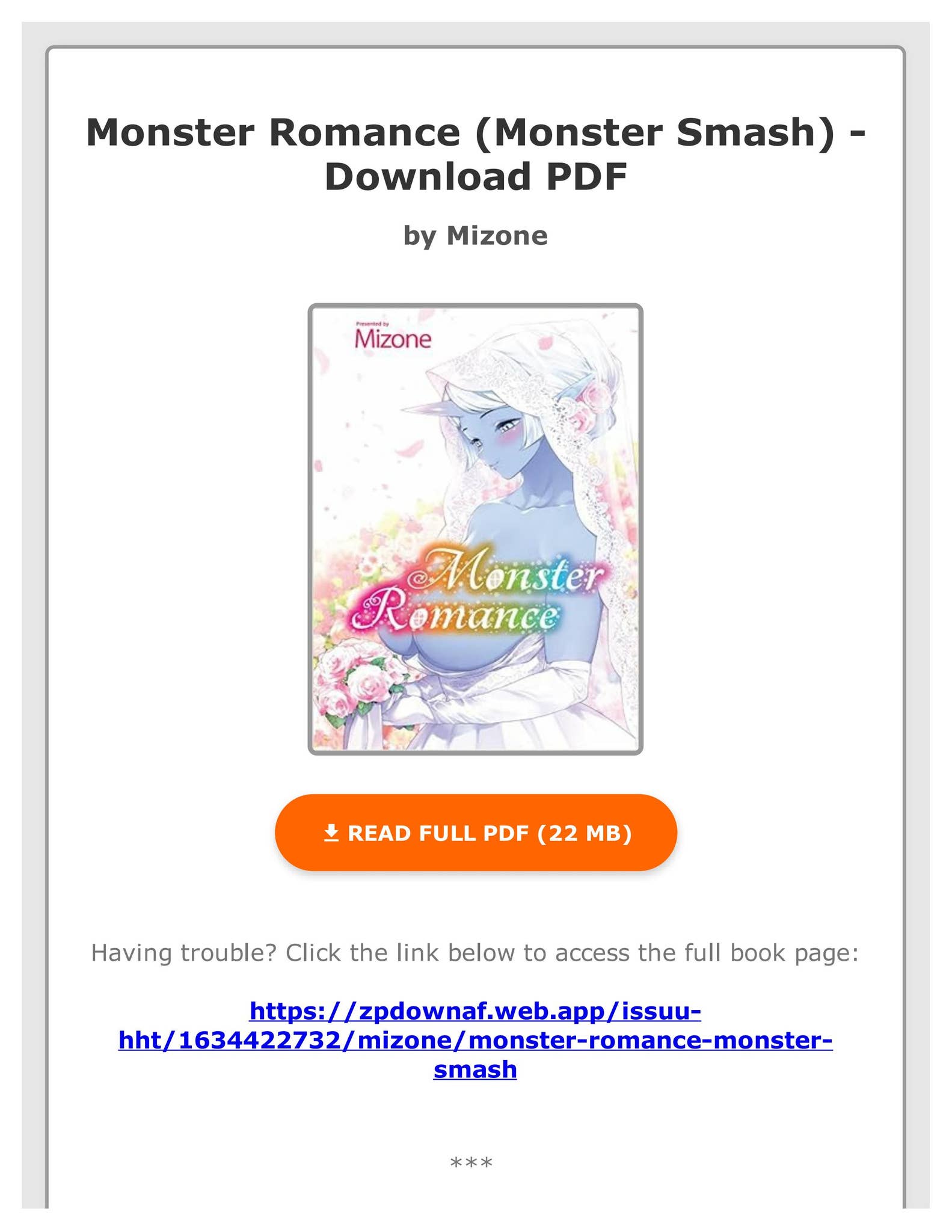 Free PDF Monster Romance (Monster Smash) by Mizone by CamylleBergeyc ...