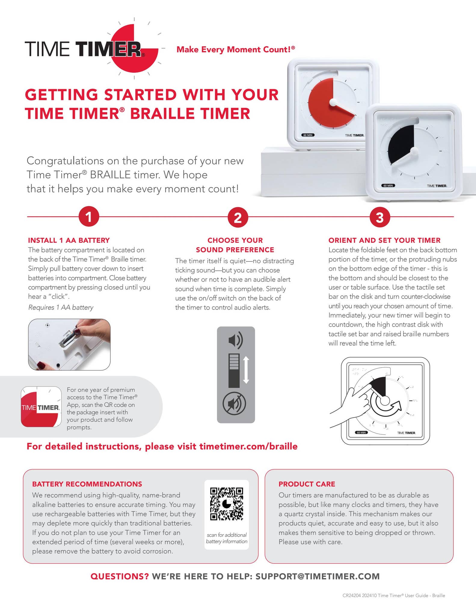 Time Timer Braille User Guide by Time Timer - Issuu