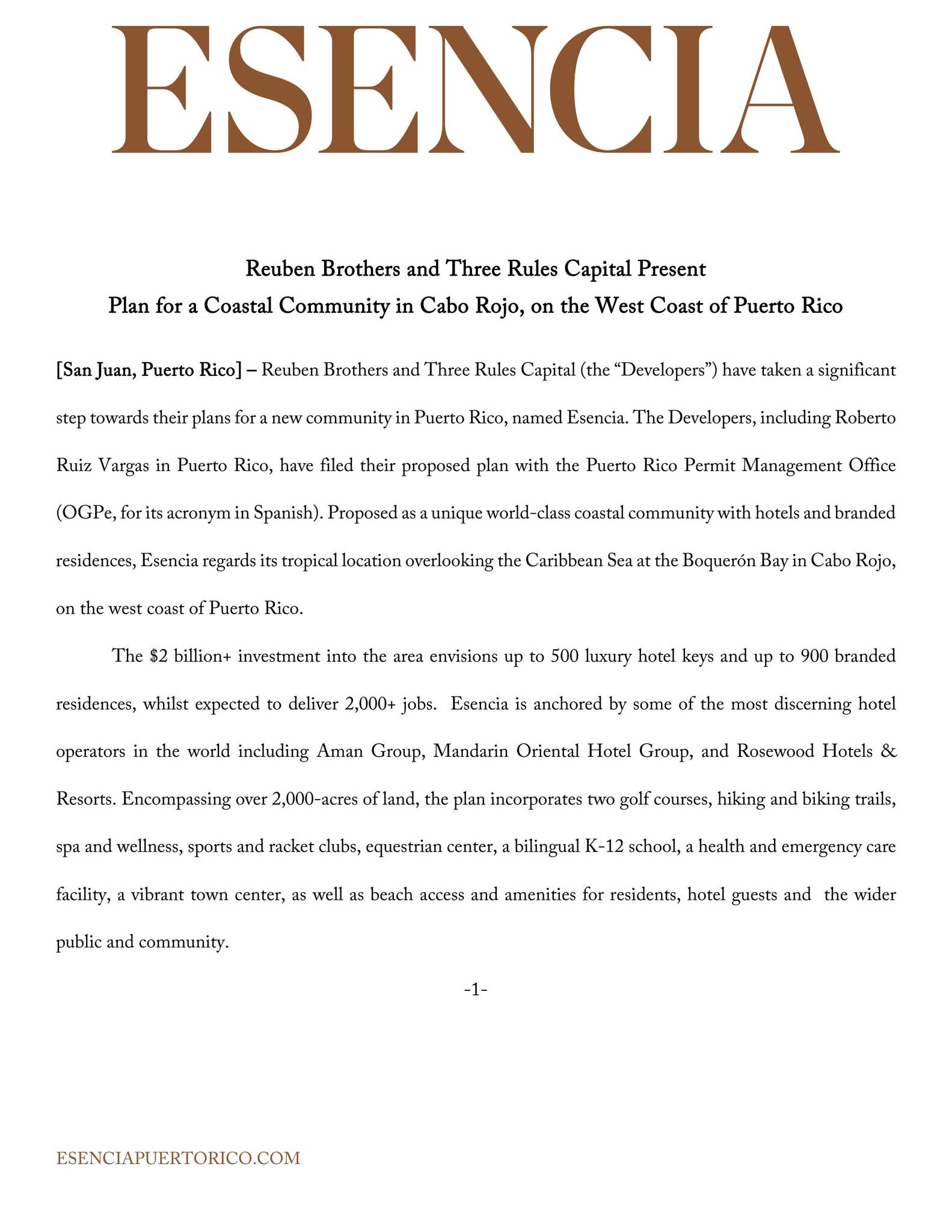 Press Release Reuben Brothers and Three Rules Capital present Plan for ...