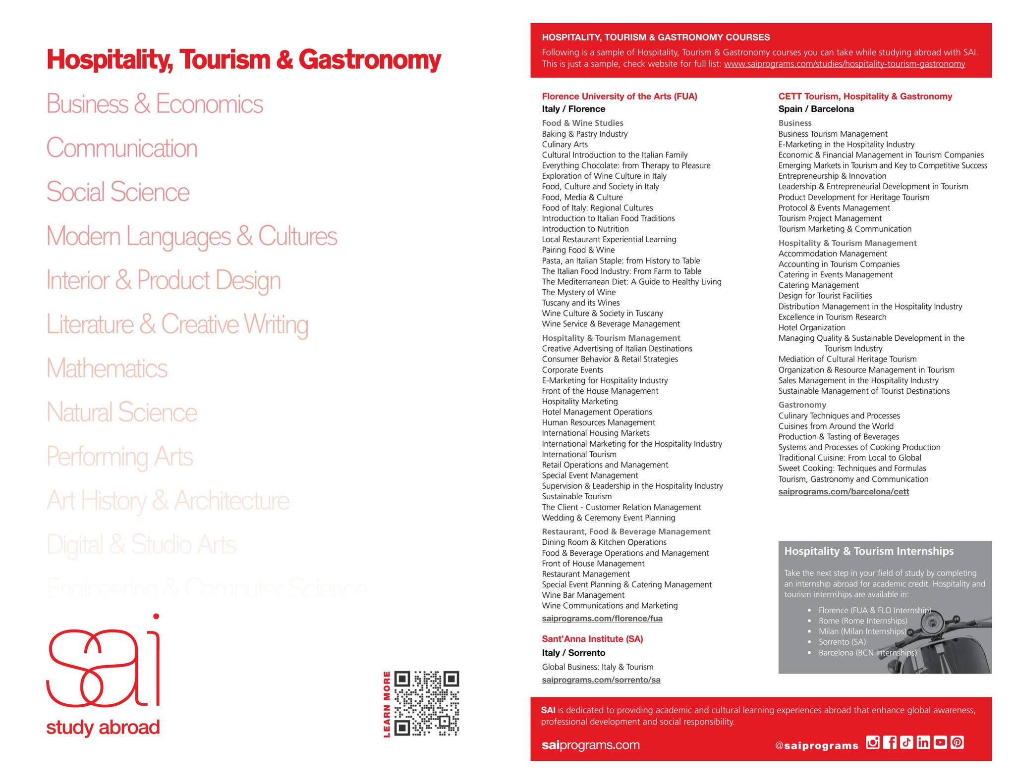 Hospitality Flyer by SAI Programs - Issuu