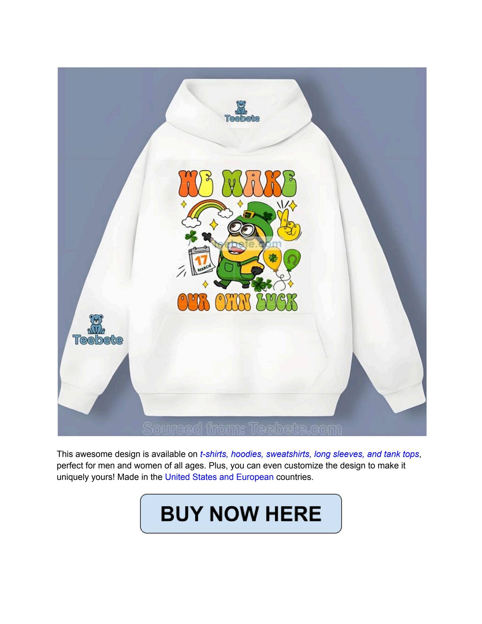 Minion We Make Our Own Luck St Patricks Day Shirt Design by ...