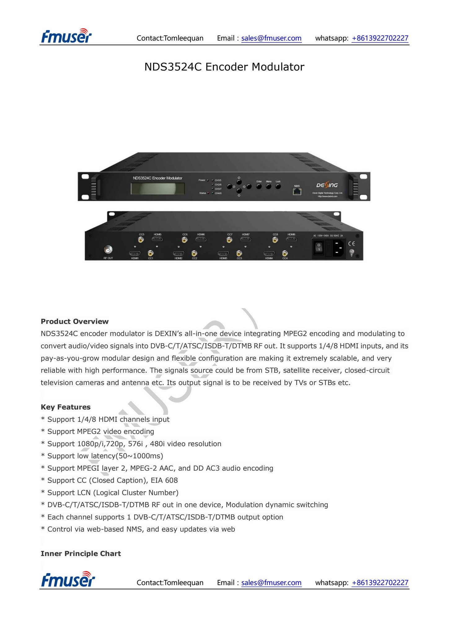 NDS3524C HD SD Encoder Modulator by FMUSER Broadcast - Issuu