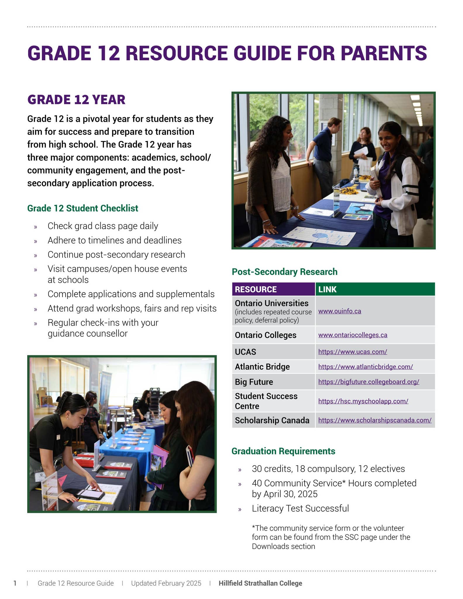 Grade 12 Resource Guide for Parents by Hillfield Strathallan College ...