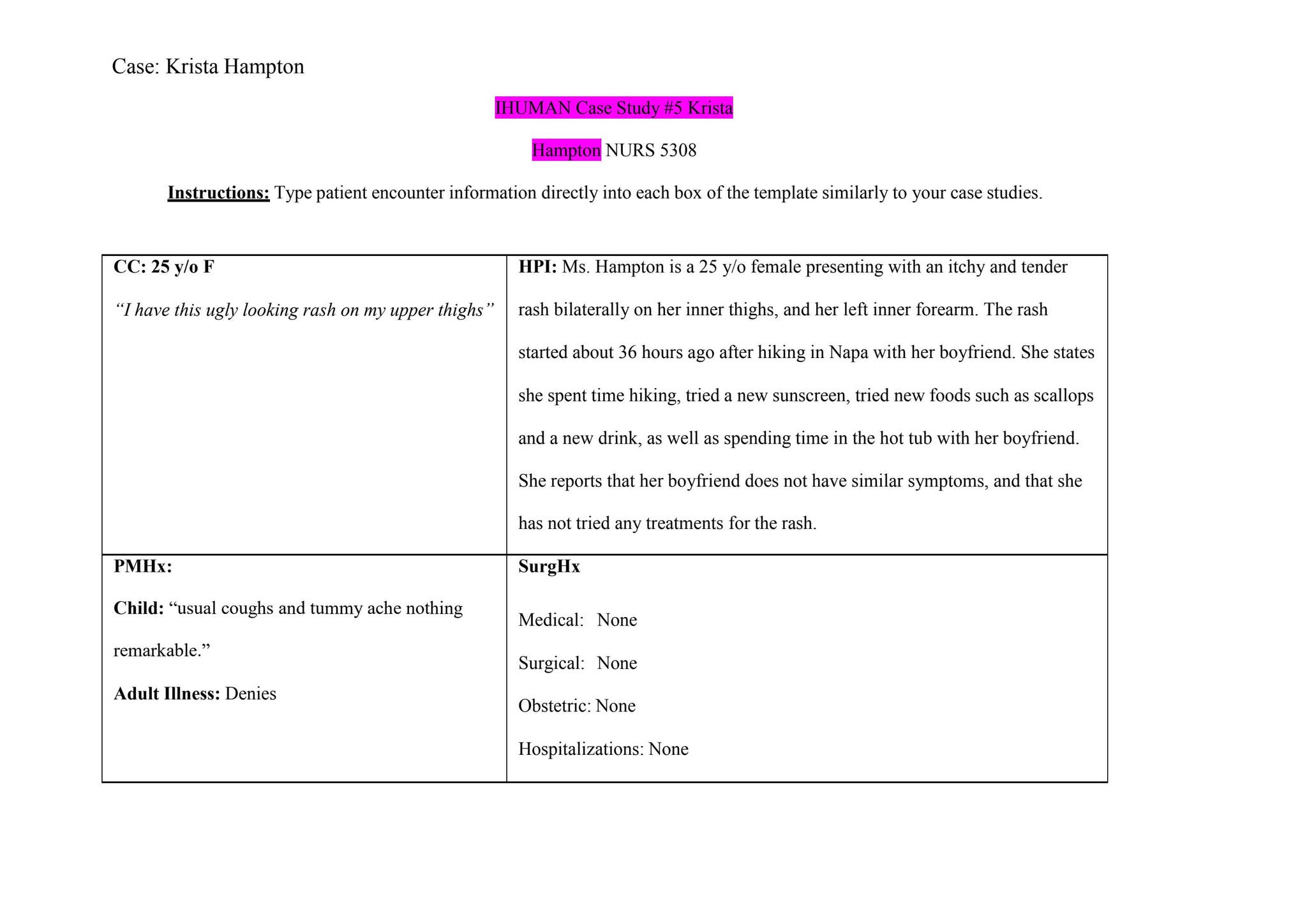 IHUMAN Case Study 5 Krista Hampton-Grades A+-2022-2023 by Brainspark - Issuu