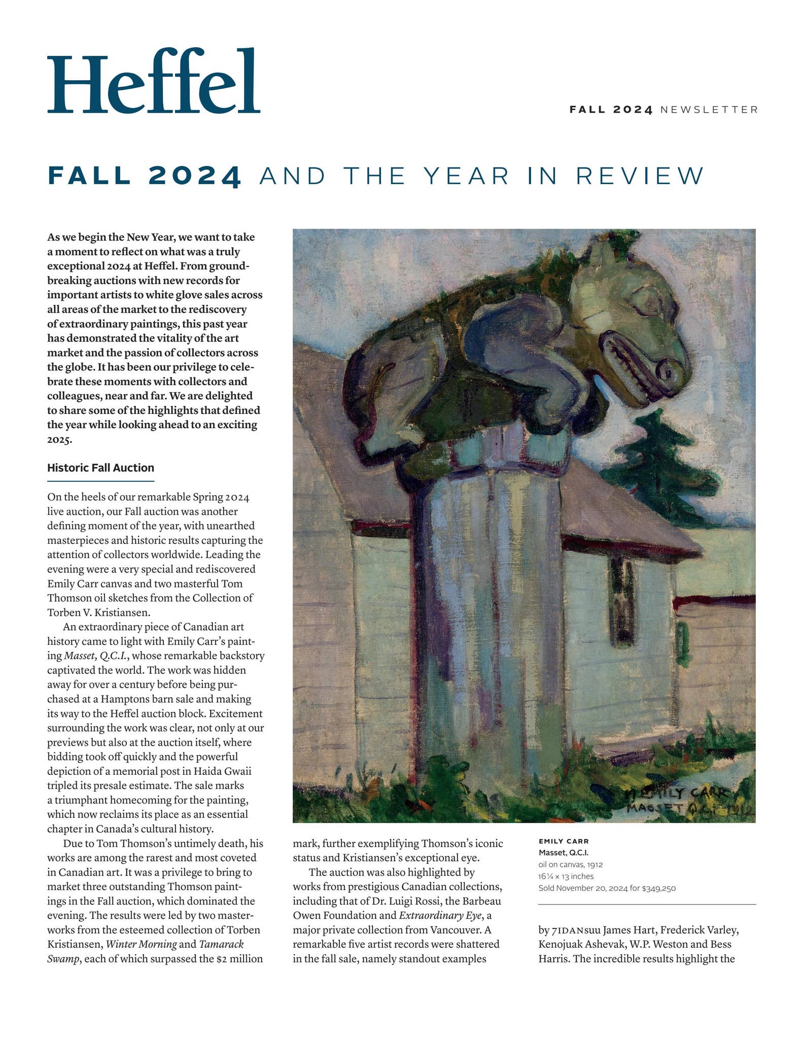 Fall 2024 and the Year in Review by Heffel Fine Art Auction House - Issuu