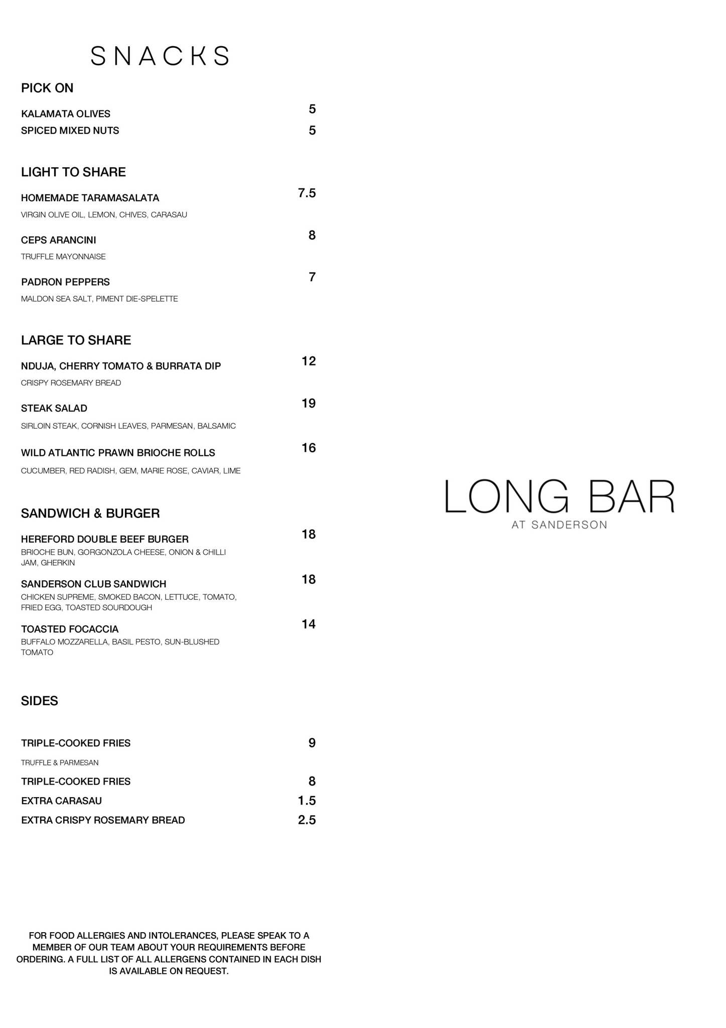SND - Long Bar Menu by ennismore_ - Issuu