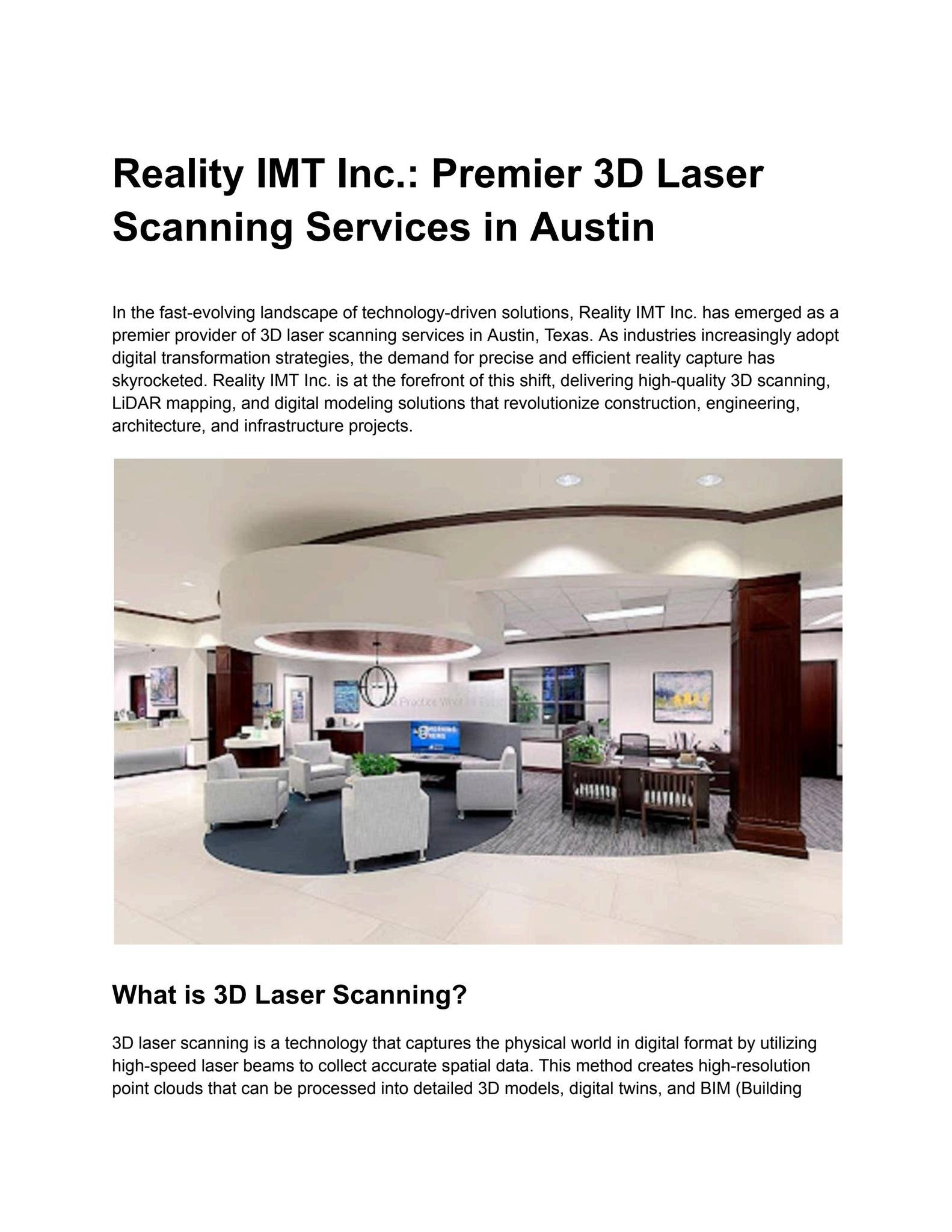 Reality IMT Inc.: Premier 3D Laser Scanning Services in Austin by ...