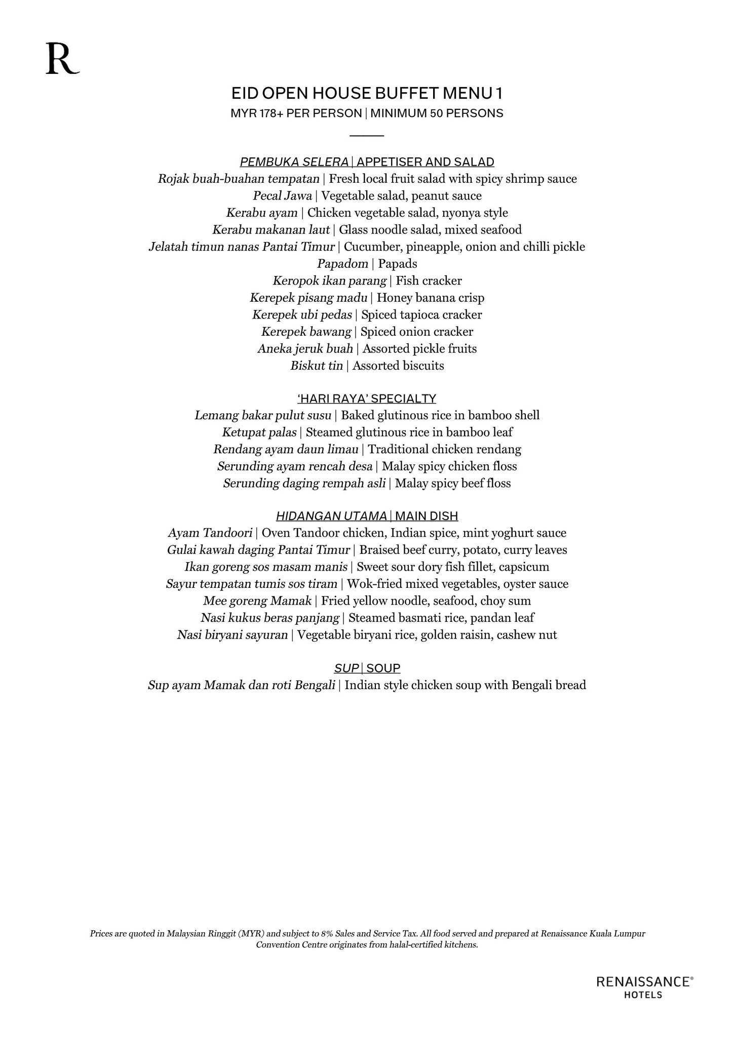 Menu: Eid Open House Package for Banquet Events by ...