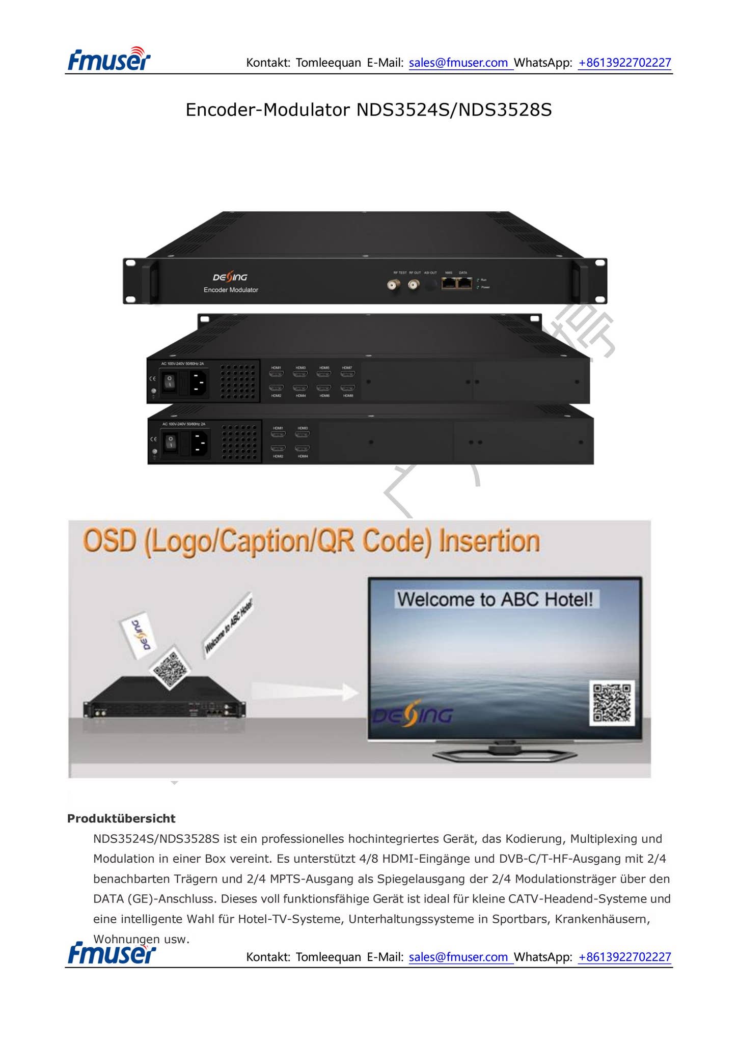 NDS3524S NDS3528S HD-Encoder-Modulator by FMUSER Broadcast - Issuu