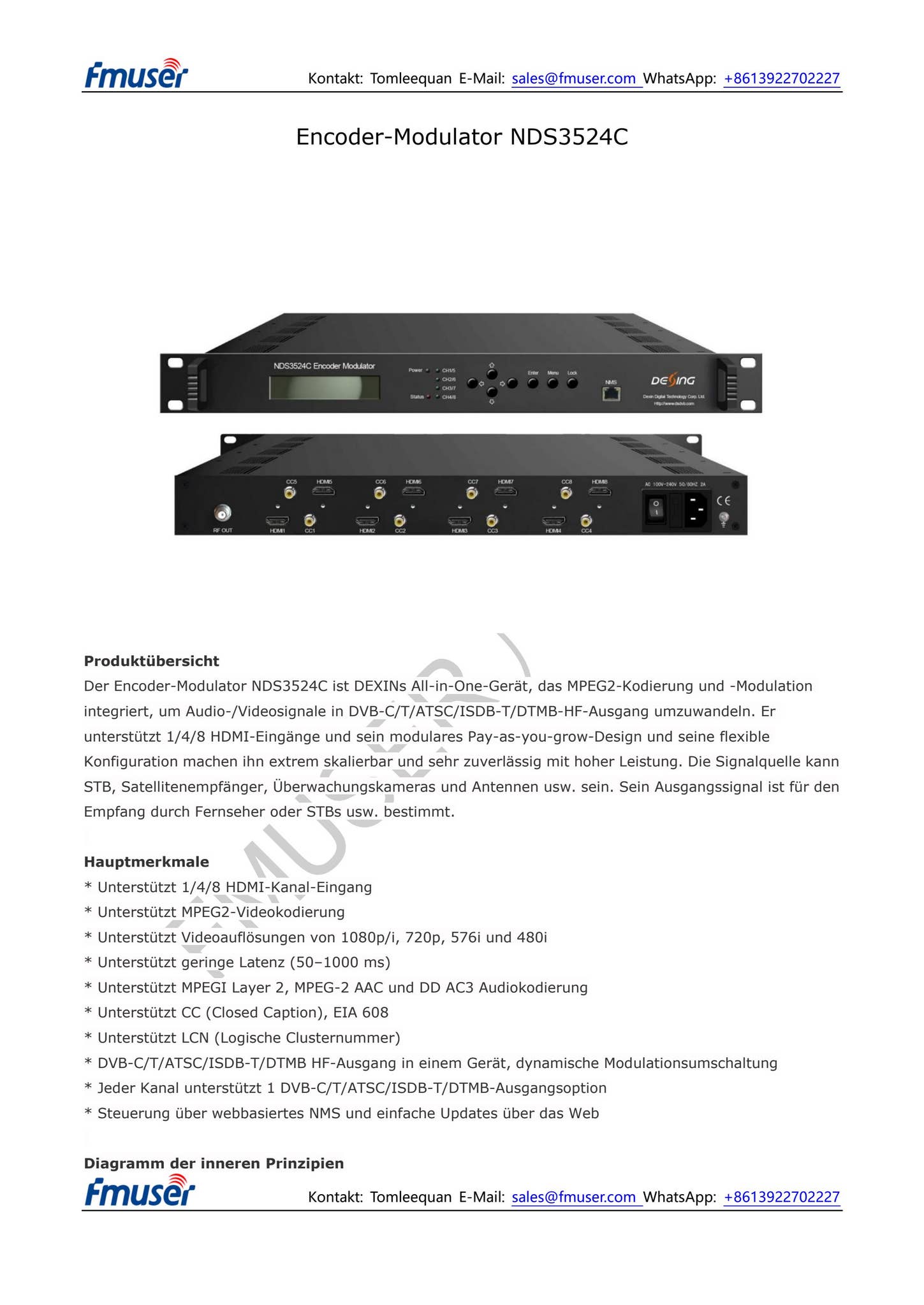 NDS3524C HD SD-Encoder-Modulator by FMUSER Broadcast - Issuu