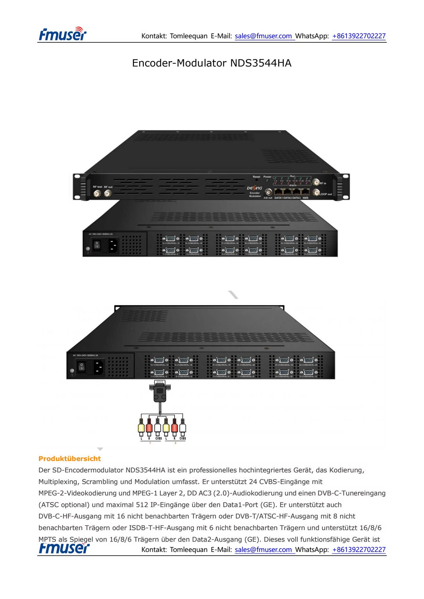 NDS3544HA SD-Encoder-Modulator by FMUSER Broadcast - Issuu