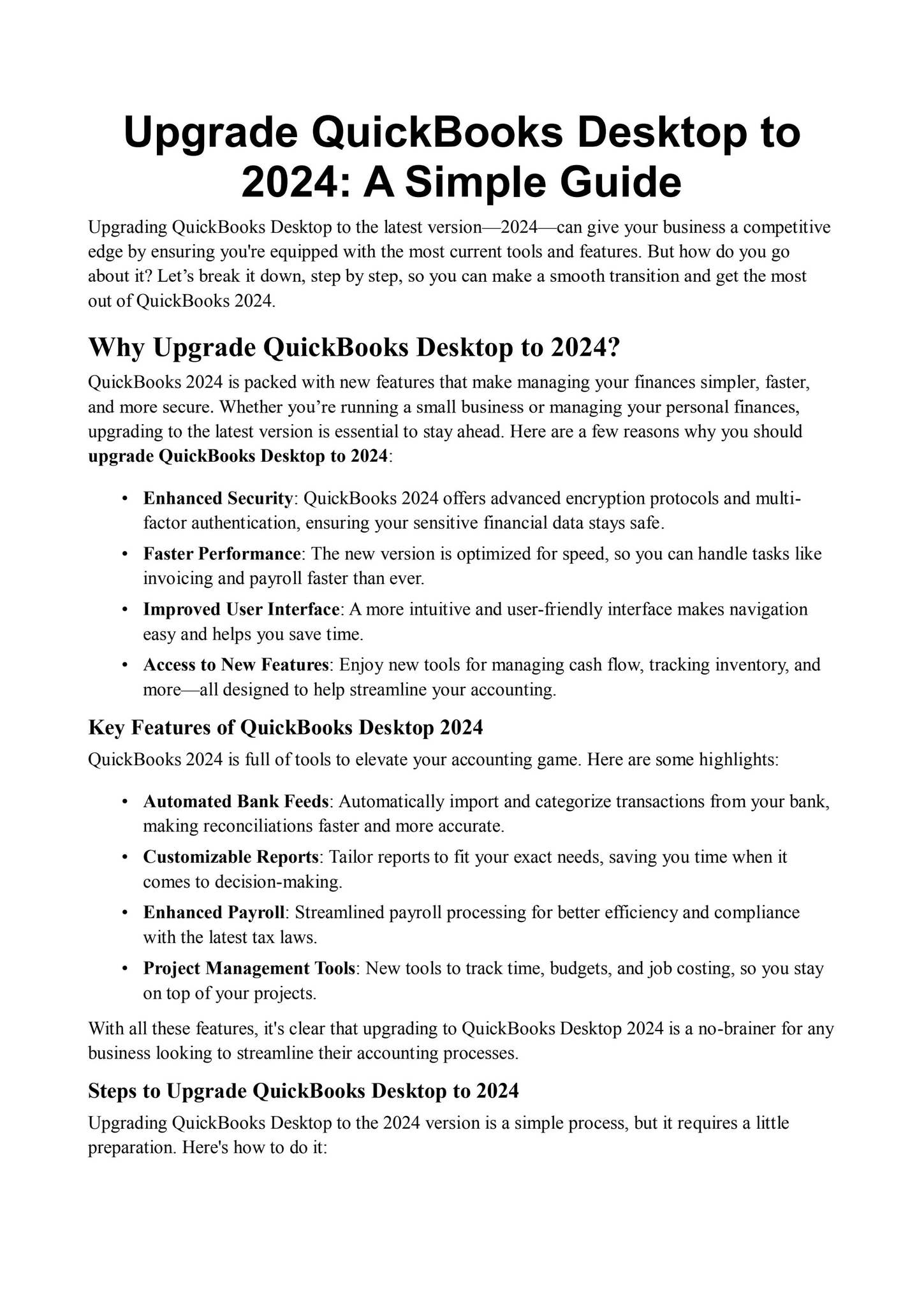 Upgrade QuickBooks Desktop to 2024 A Simple Guide by Juniper Hayes - Issuu