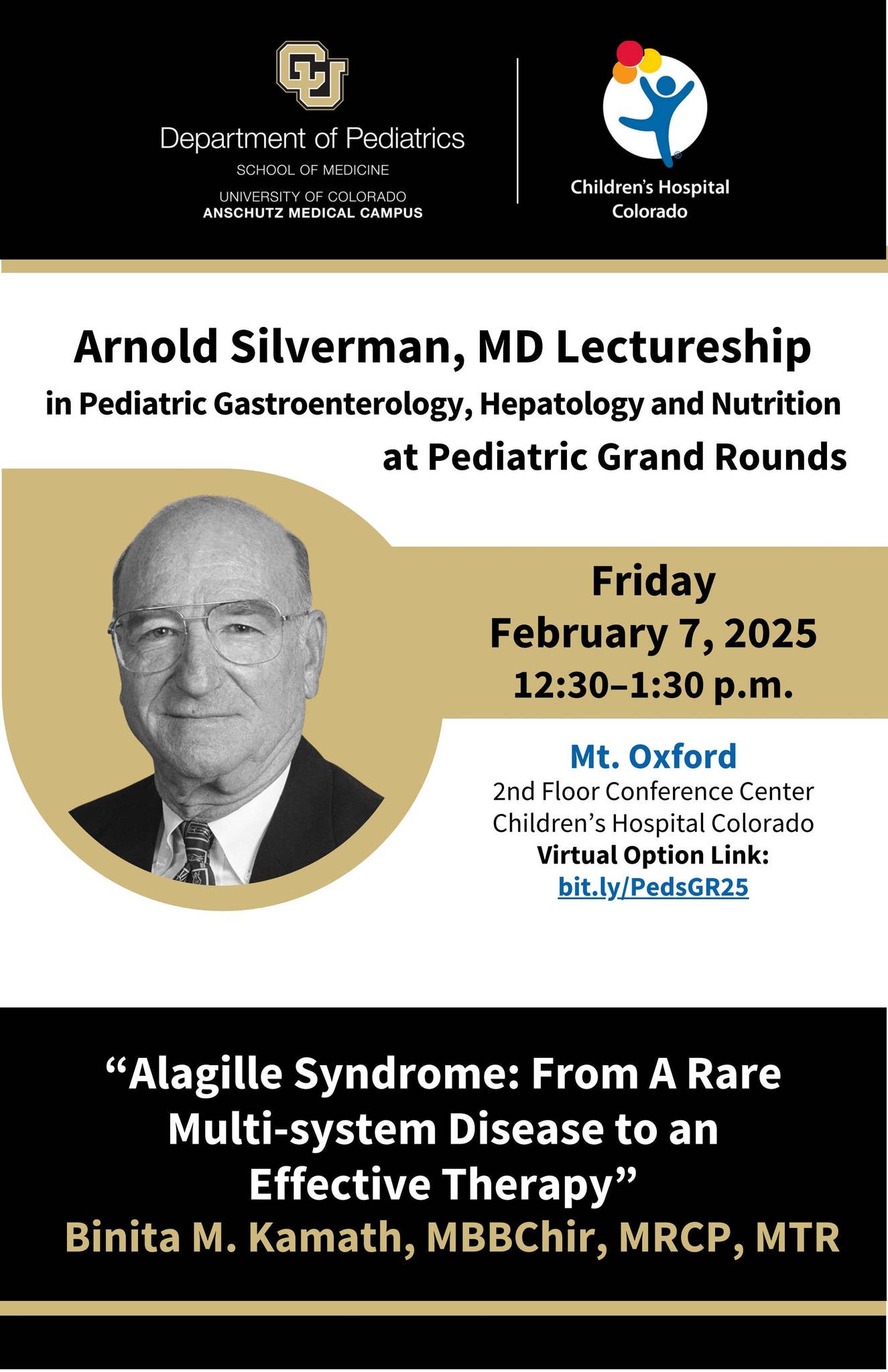 Arnold Silverman, MD Lectureship 2025 by University of Colorado ...