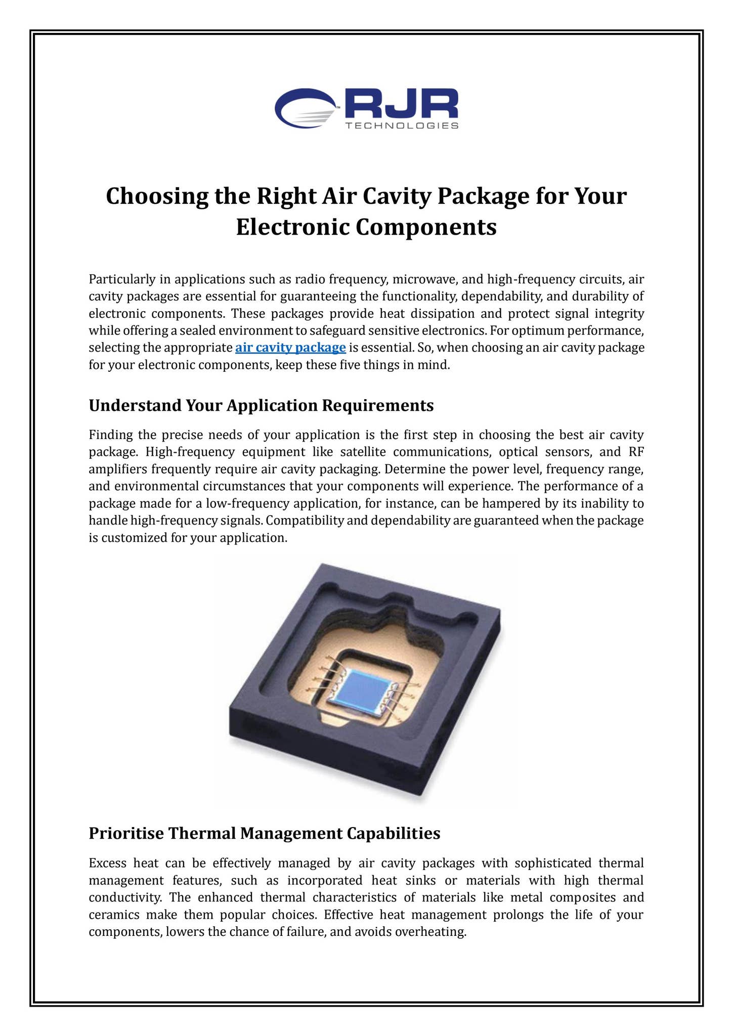 Choosing the Right Air Cavity Package for Your Electronic Components by ...