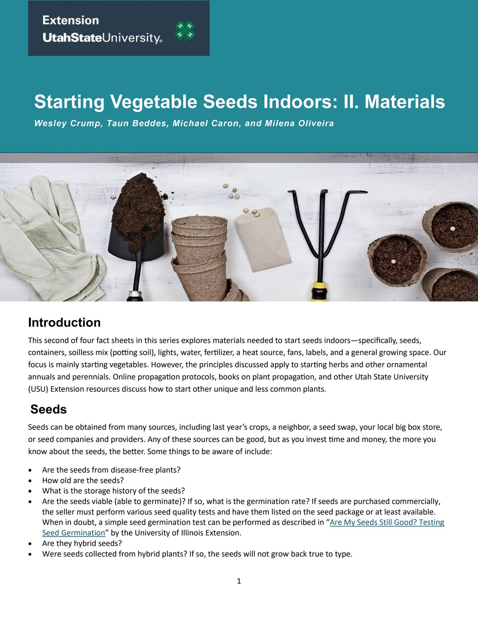 Starting Vegetable Seeds Indoors_ II. Materials by Utah State ...