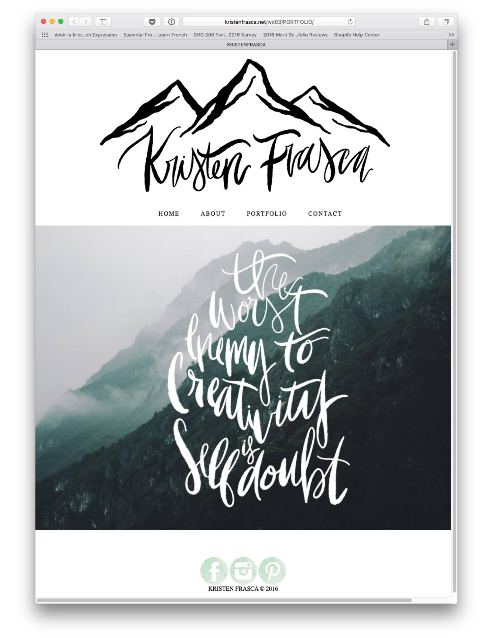 Personal Portfolio Website by Kristen Frasca by Belmont Digital ...