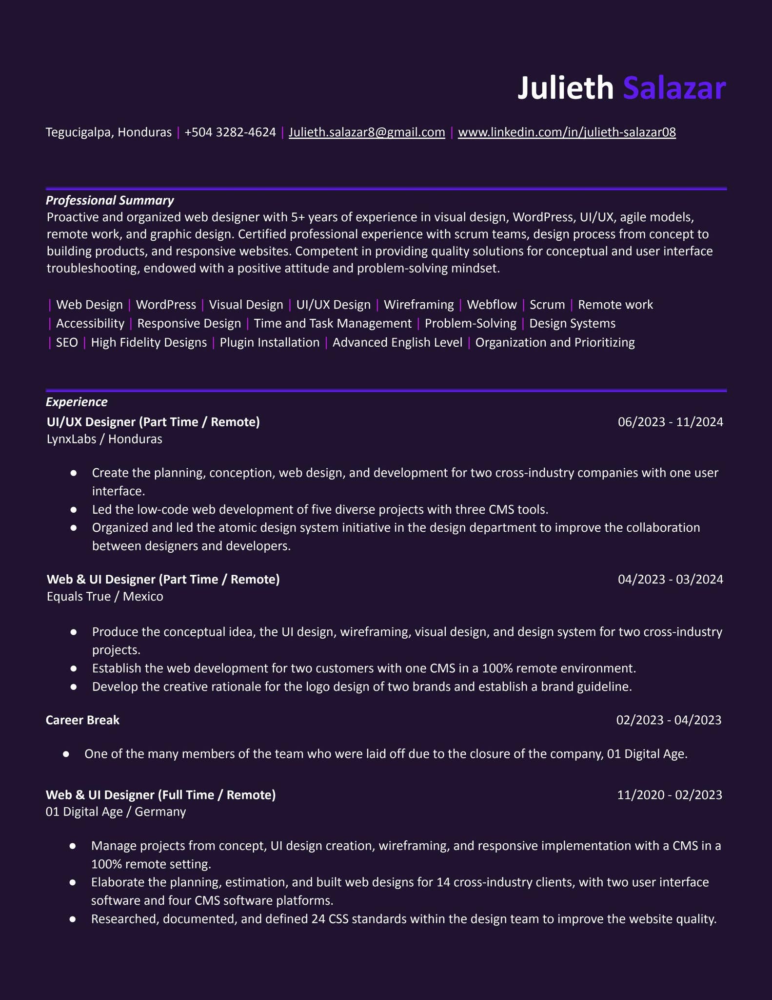 Resume Julieth Salazar 2025 by Julieth Salazar - Issuu