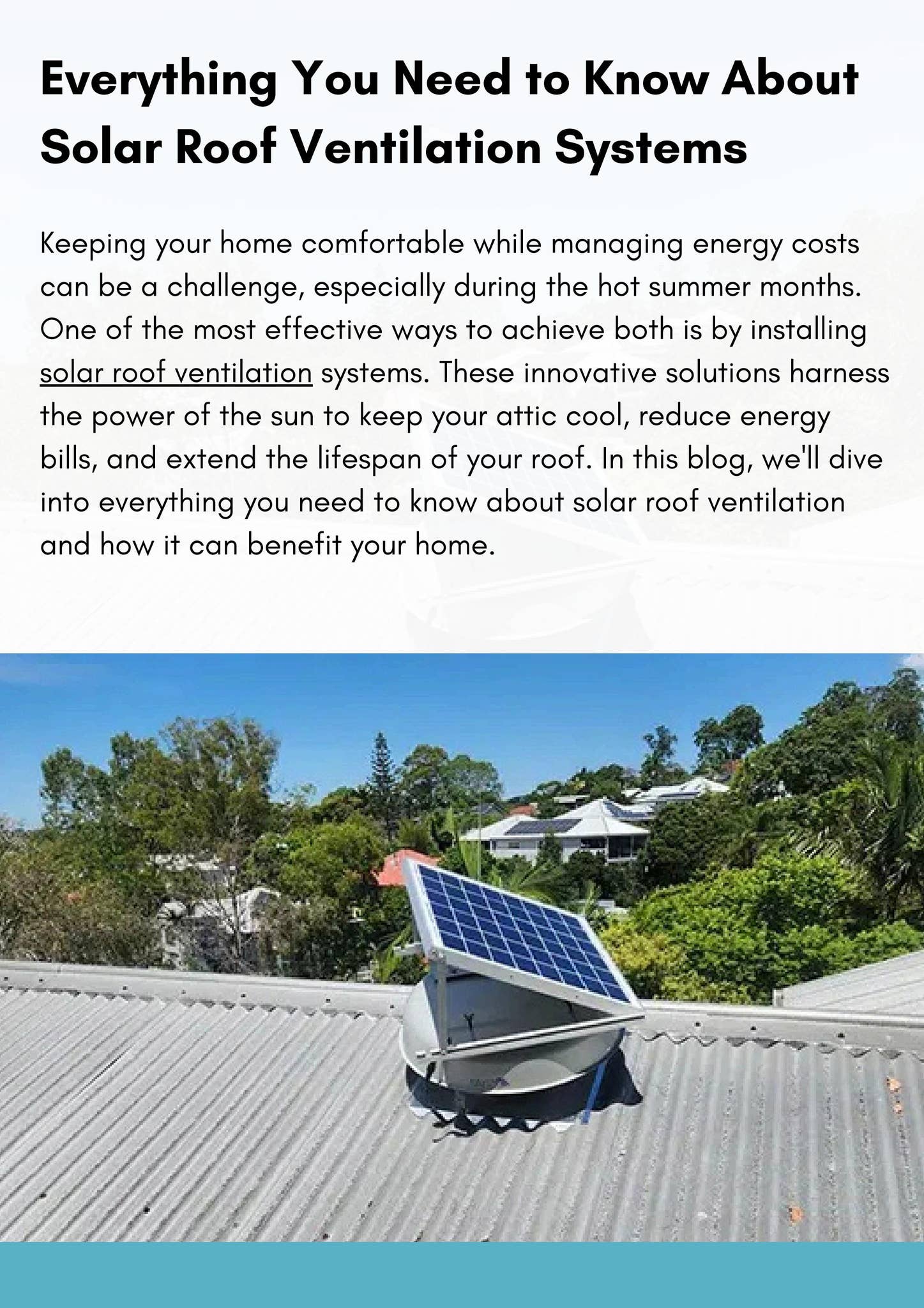 Everything You Need to Know About Solar Roof Ventilation Systems by ...