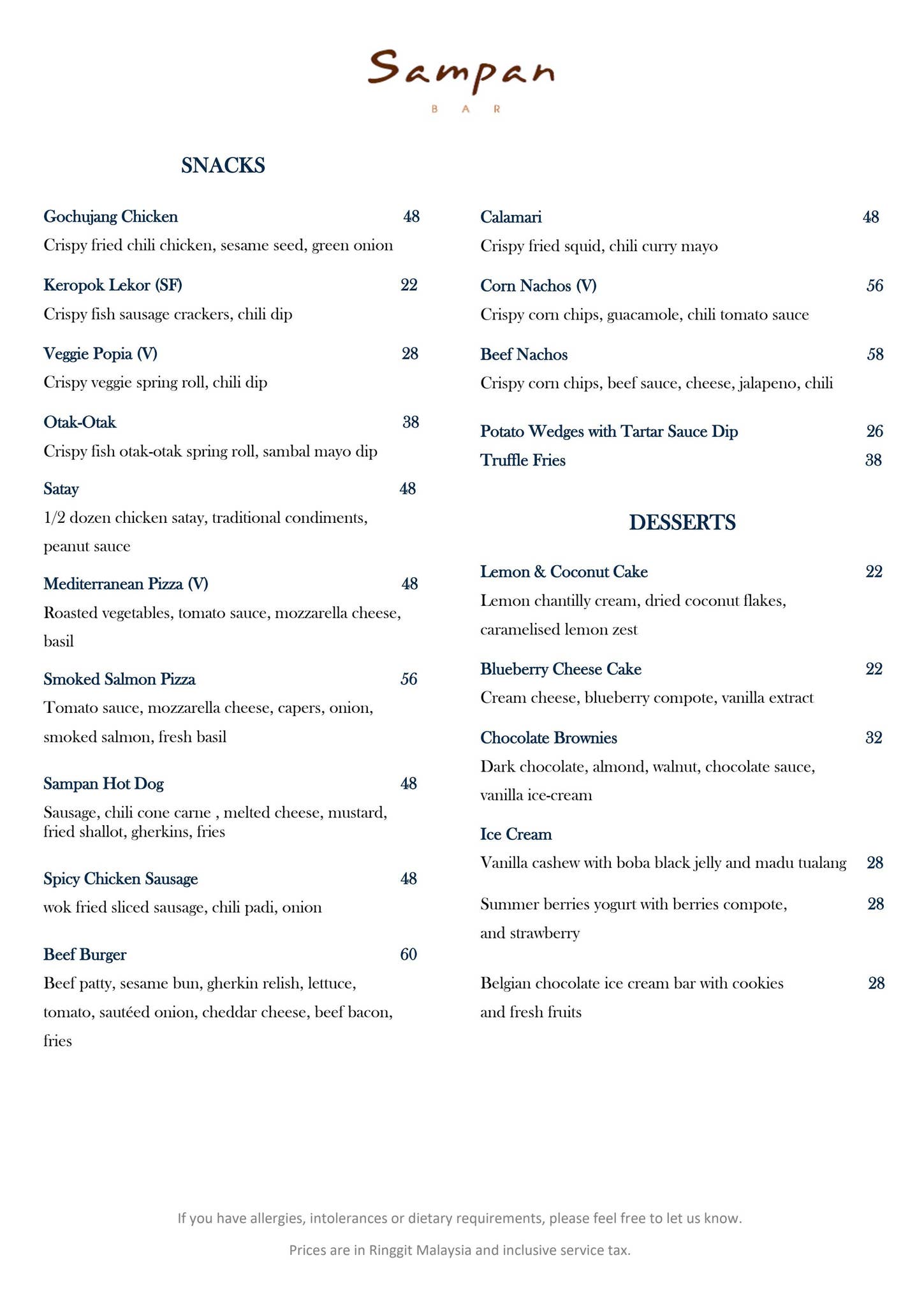 MENU: Sampan Bar À La Carte Menu by Hyatt Regency Kuantan Resort - Issuu