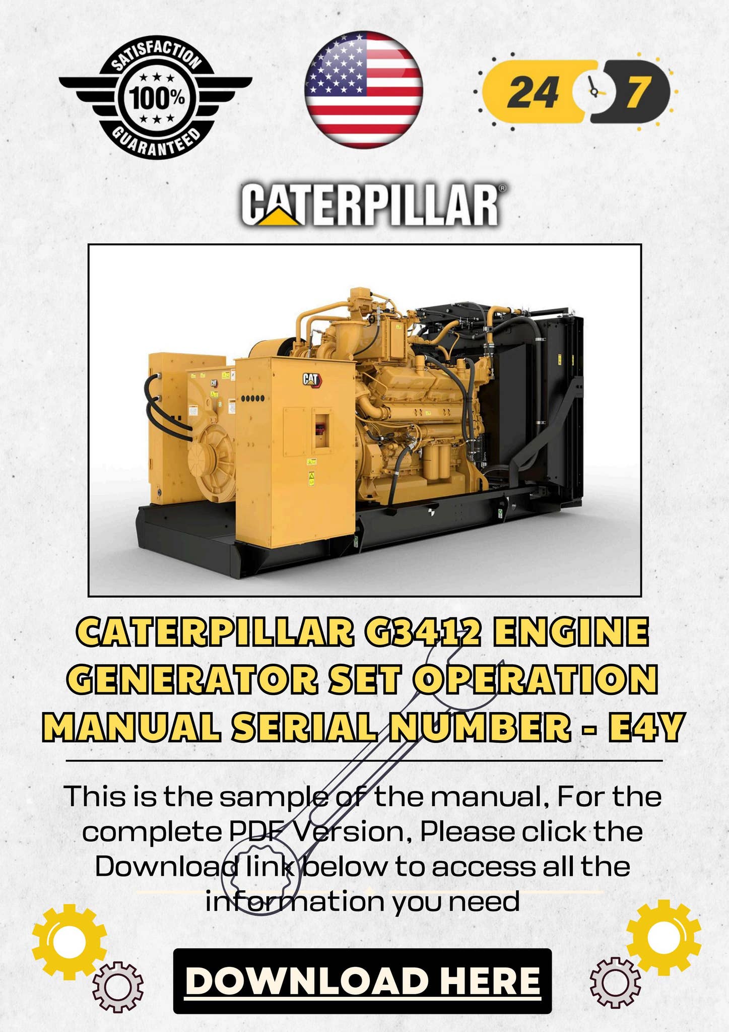 Caterpillar G3412 Engine Generator Set Operation Manual Serial Number