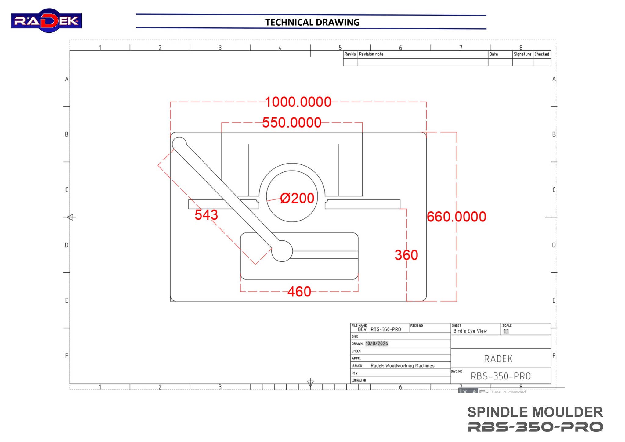 SPINDLE MOULDER (RBS-350-PRO) - TECHNICAL DRAW AND ELECTRICAL ...
