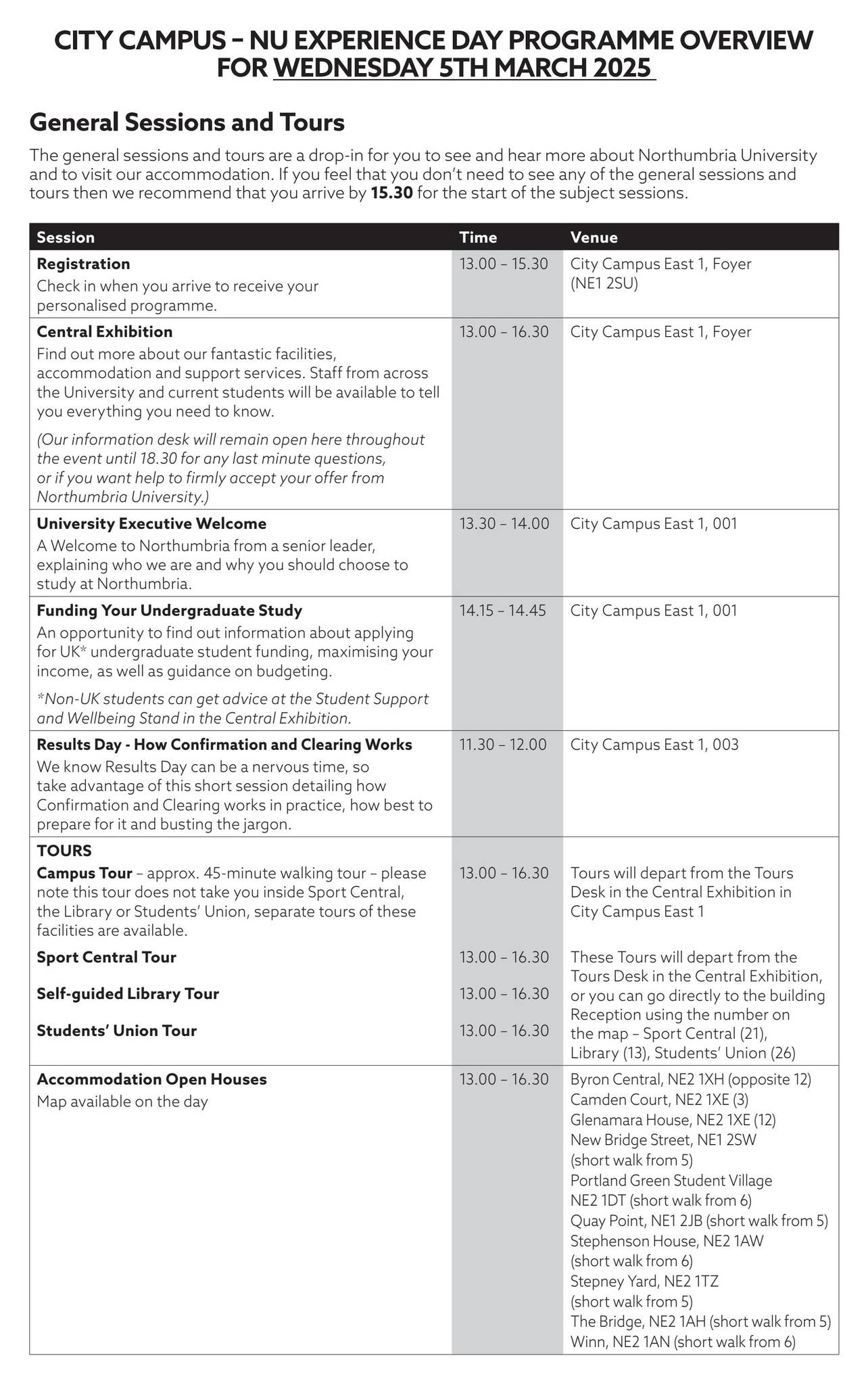 NU Experience Day City Campus Programme 5th March 2025 by Northumbria ...