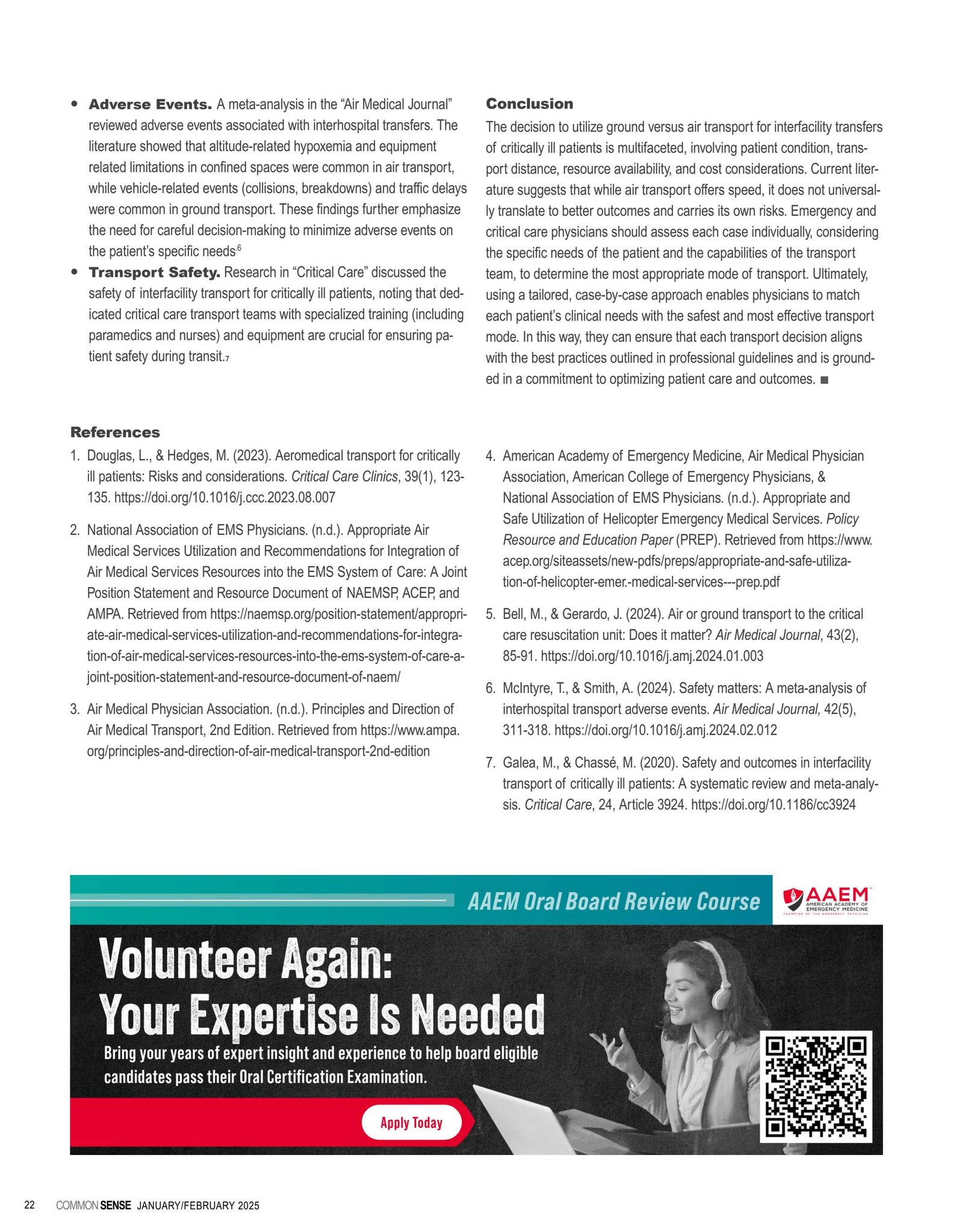 January/February 2025 Common Sense by American Academy of Emergency ...