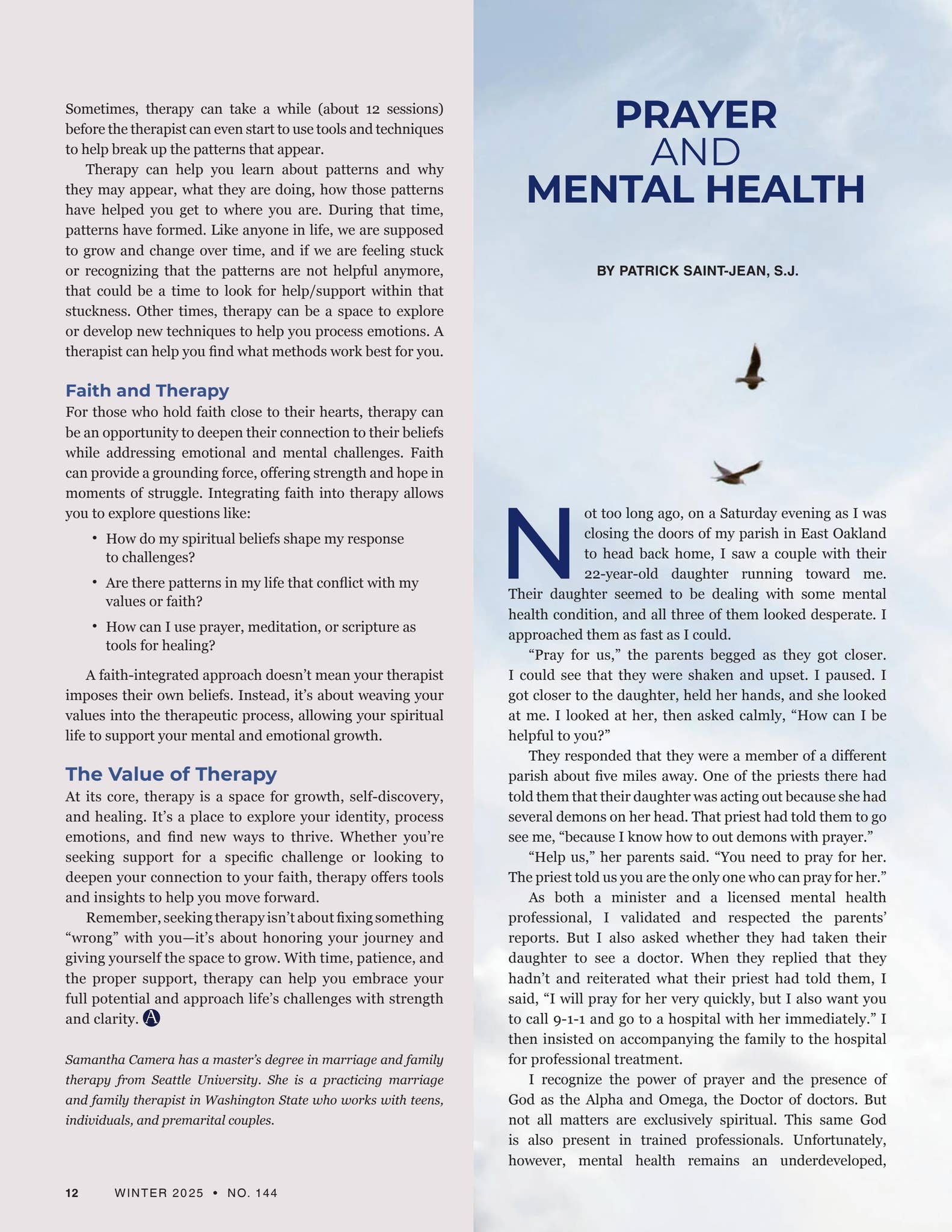 Prayer and Mental Health by Patrick Saint-Jean, S.J. by Intercommunity ...