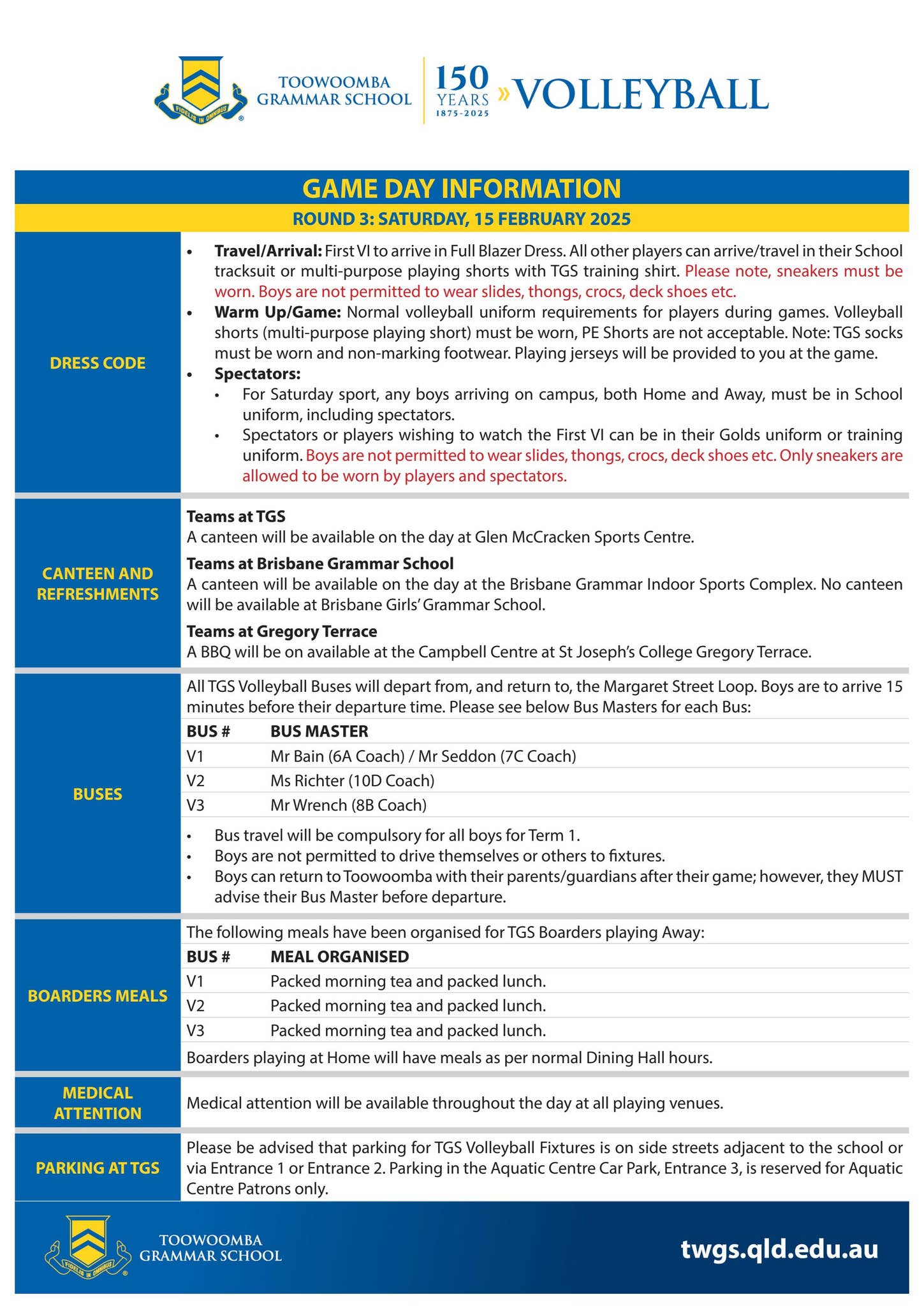 3. Round 3 - Game Day Information by toowoombagrammarschool - Issuu
