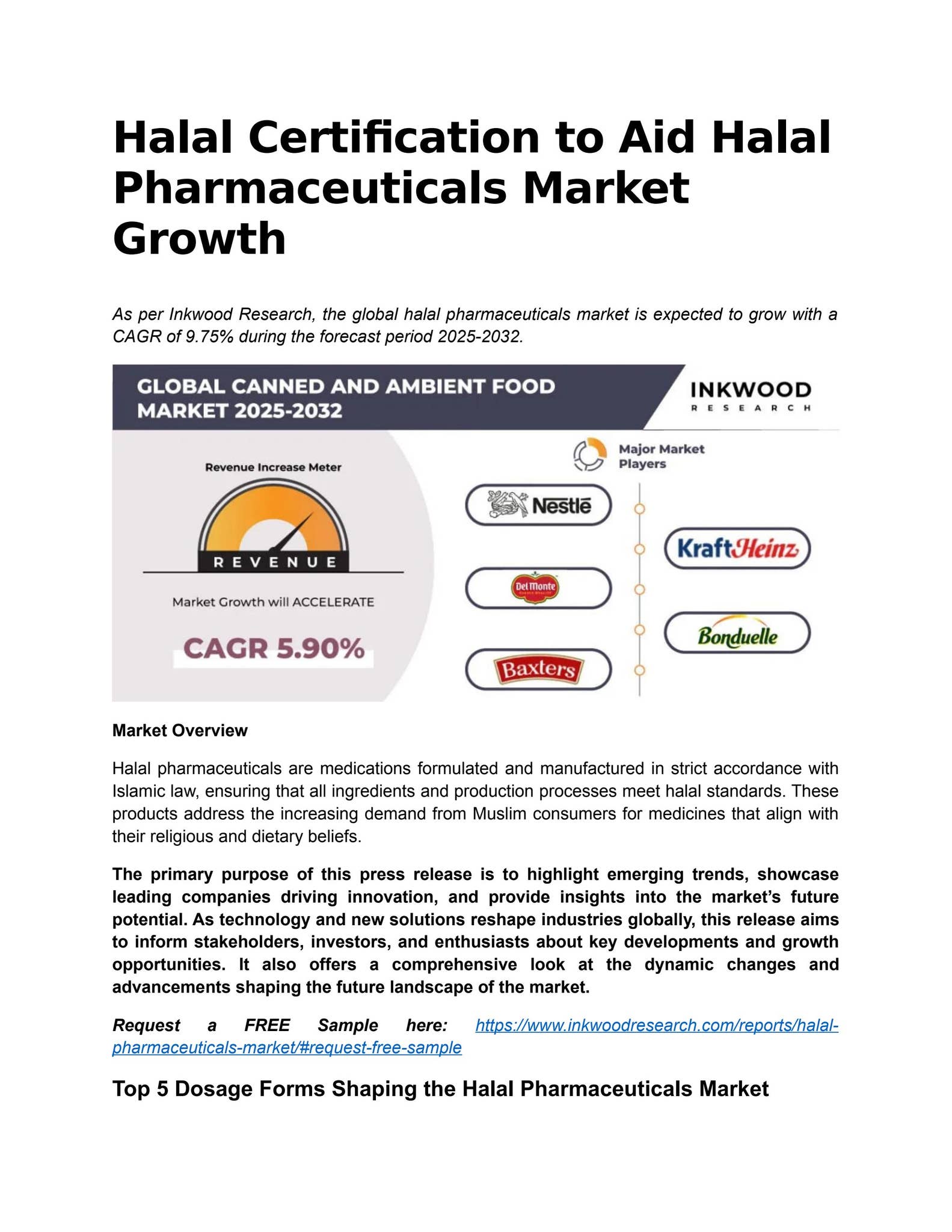 Halal Certification to Aid Halal Pharmaceuticals Market Growth by ...