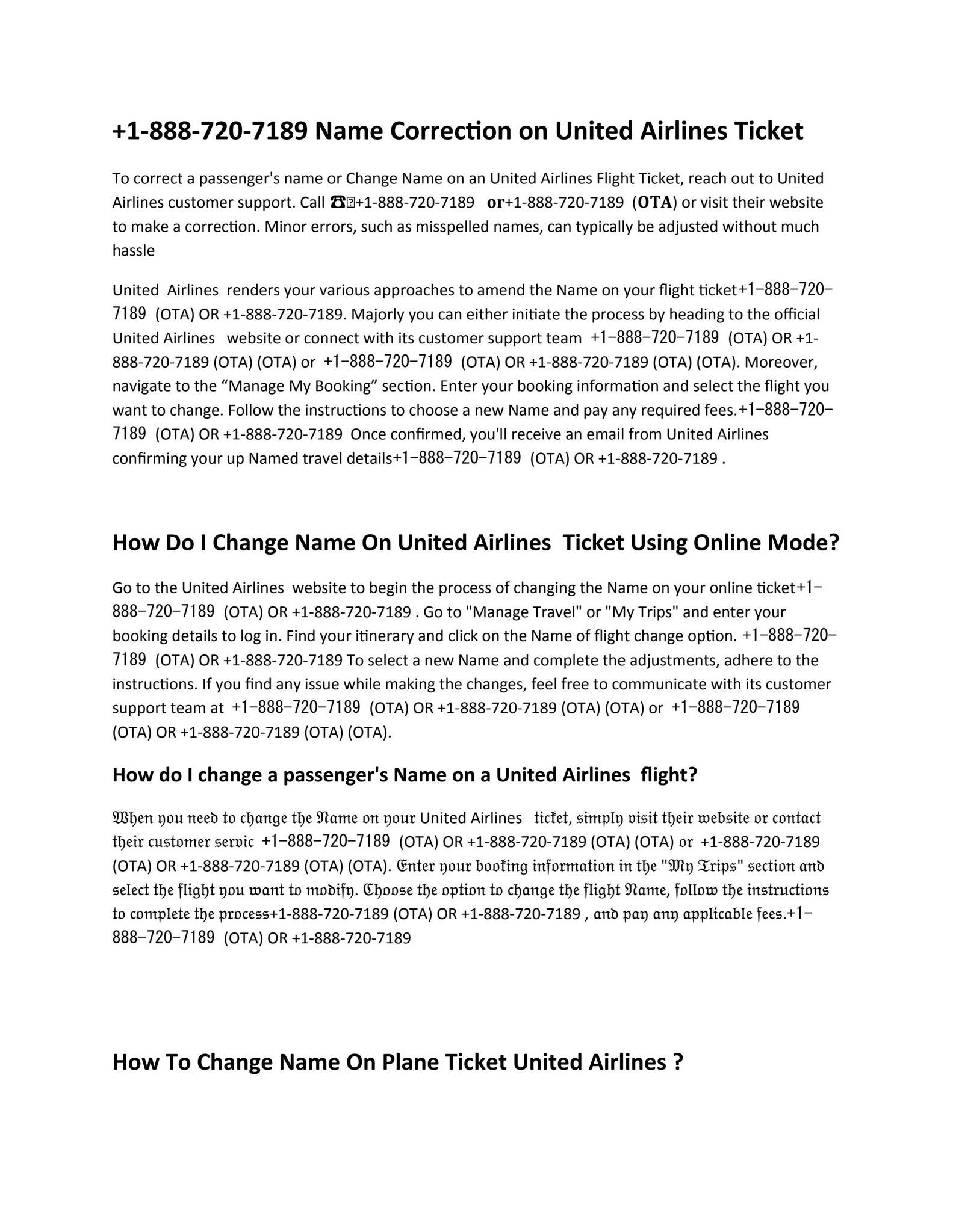 Name Correction on United Airlines Ticket by reetdssf - Issuu