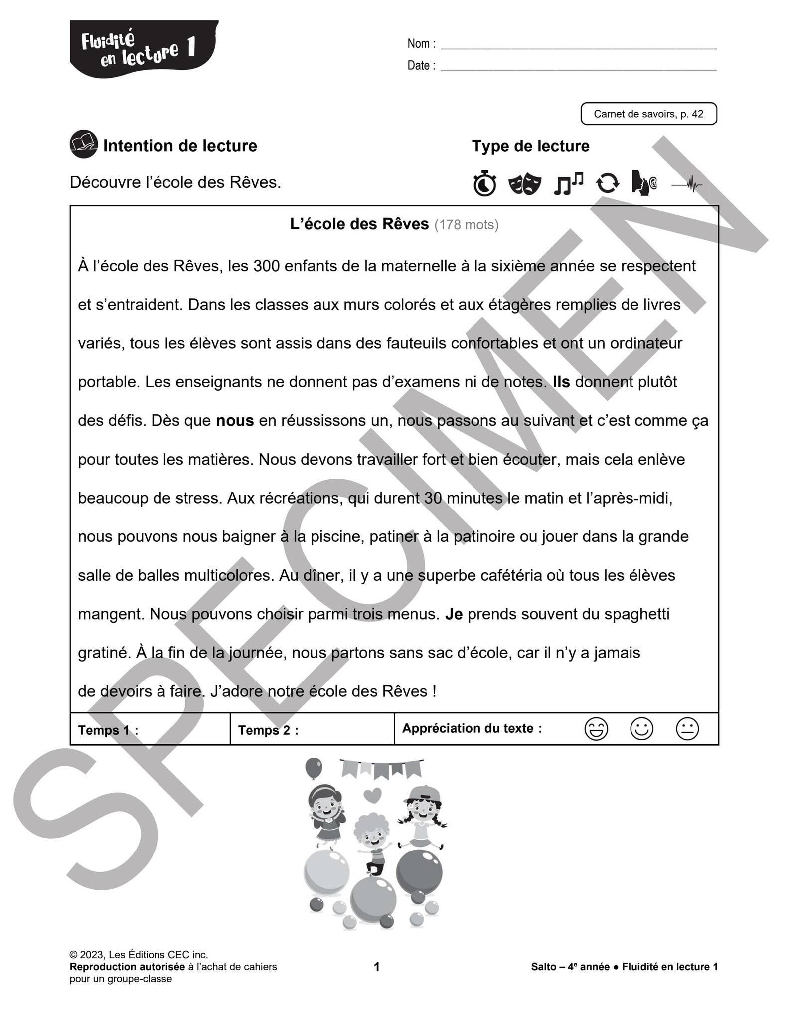 Salto - Fluidité de lecture - 4e année by Les Éditions CEC - Issuu