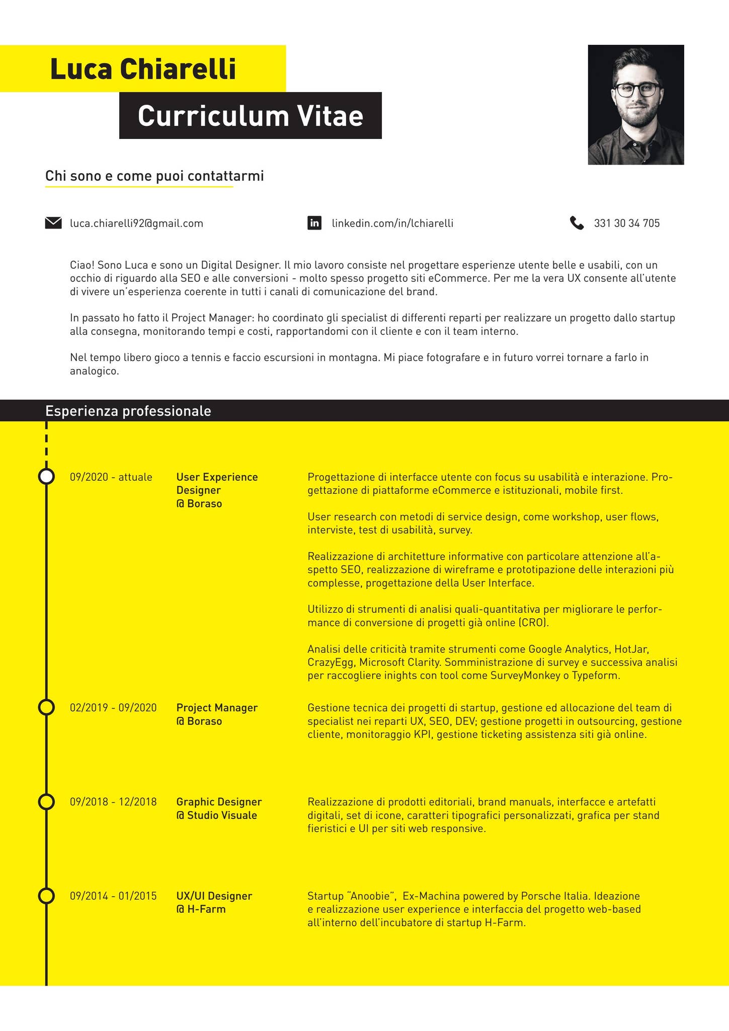 Luca Chiarelli - Curriculum Vitae by Luca Chiarelli - Issuu