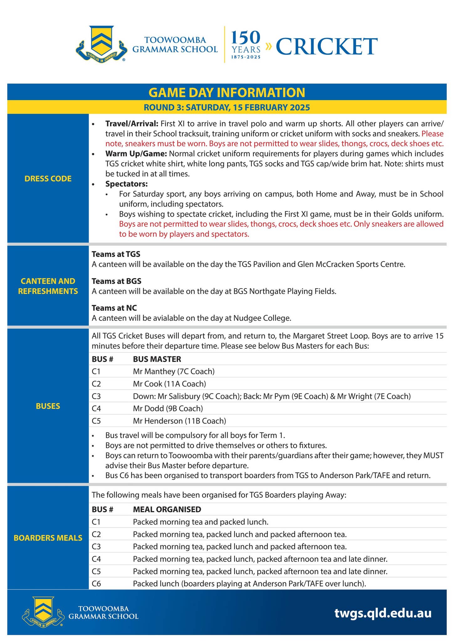 3. Round 3 - Game Day Information by toowoombagrammarschool - Issuu