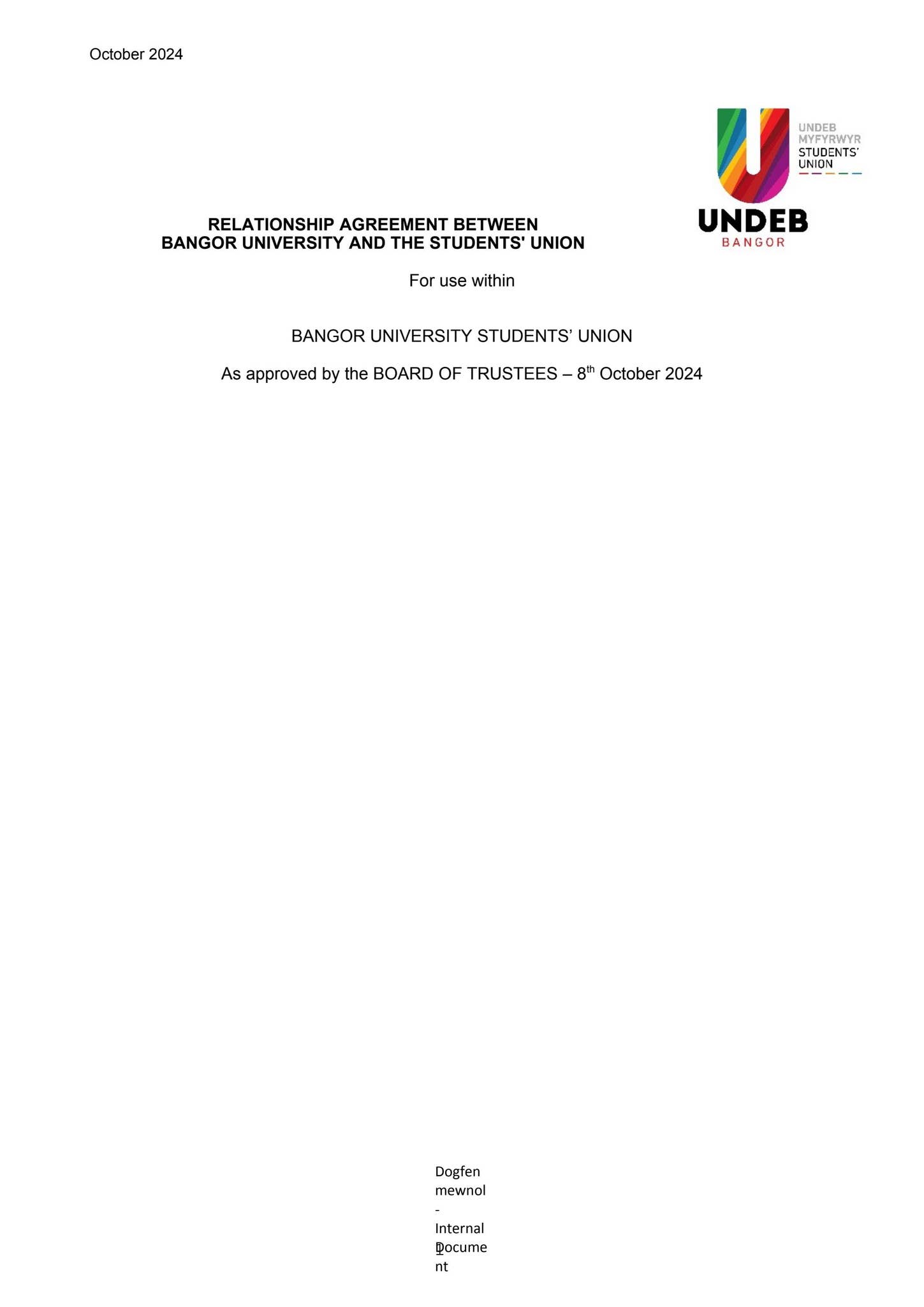 BU & SU Relationship Agreement by Undeb Bangor - Issuu