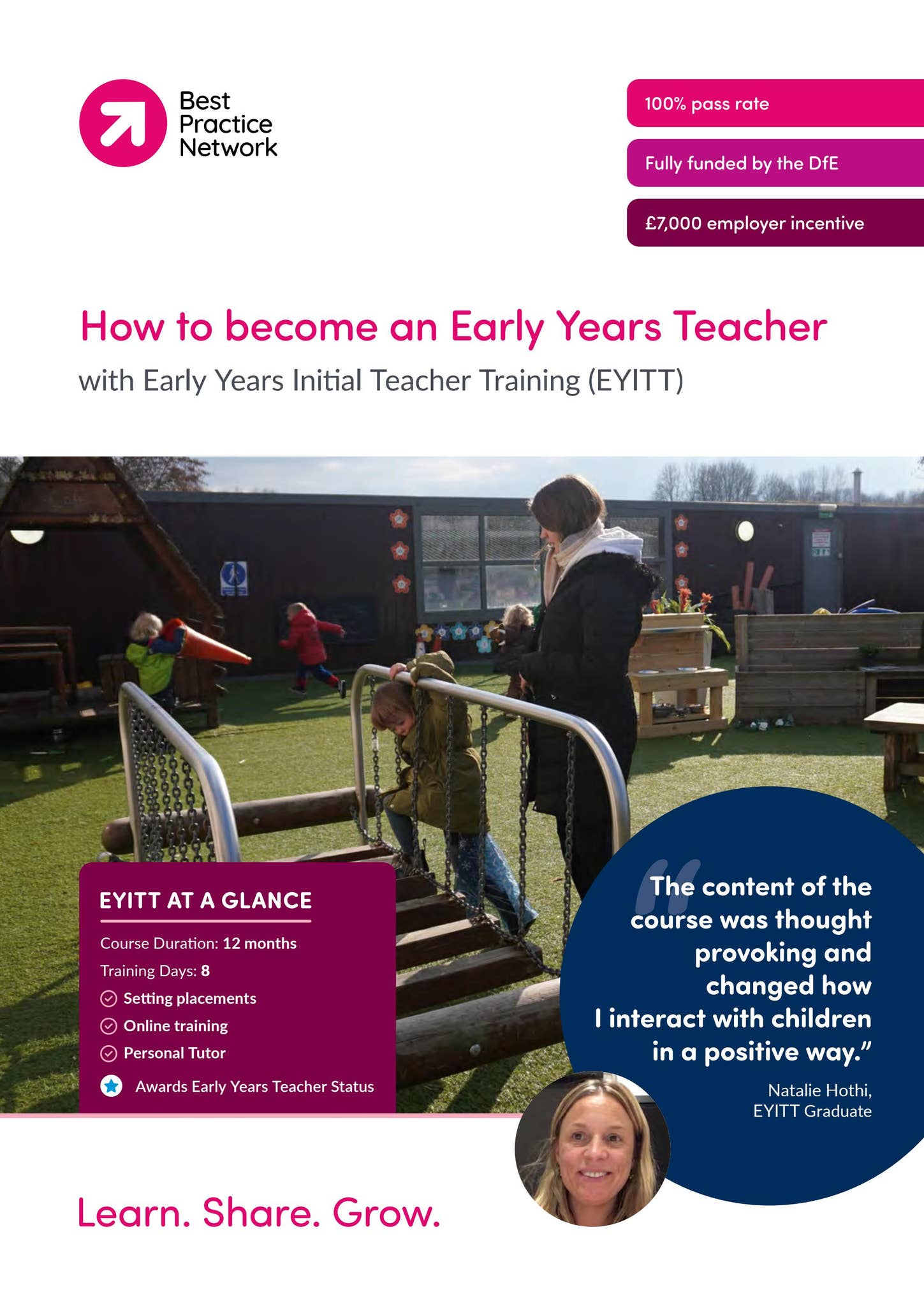 Early Years Initial Teacher Training Graduate Entry (EYITT GE) Route ...