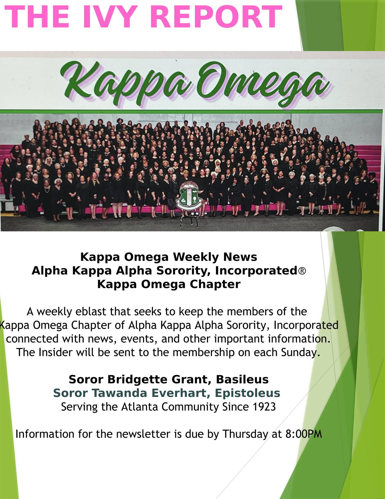 2025 KAPPA OMEGA'S WEEKLY IVY REPORT by Tawanda Everhart - Issuu