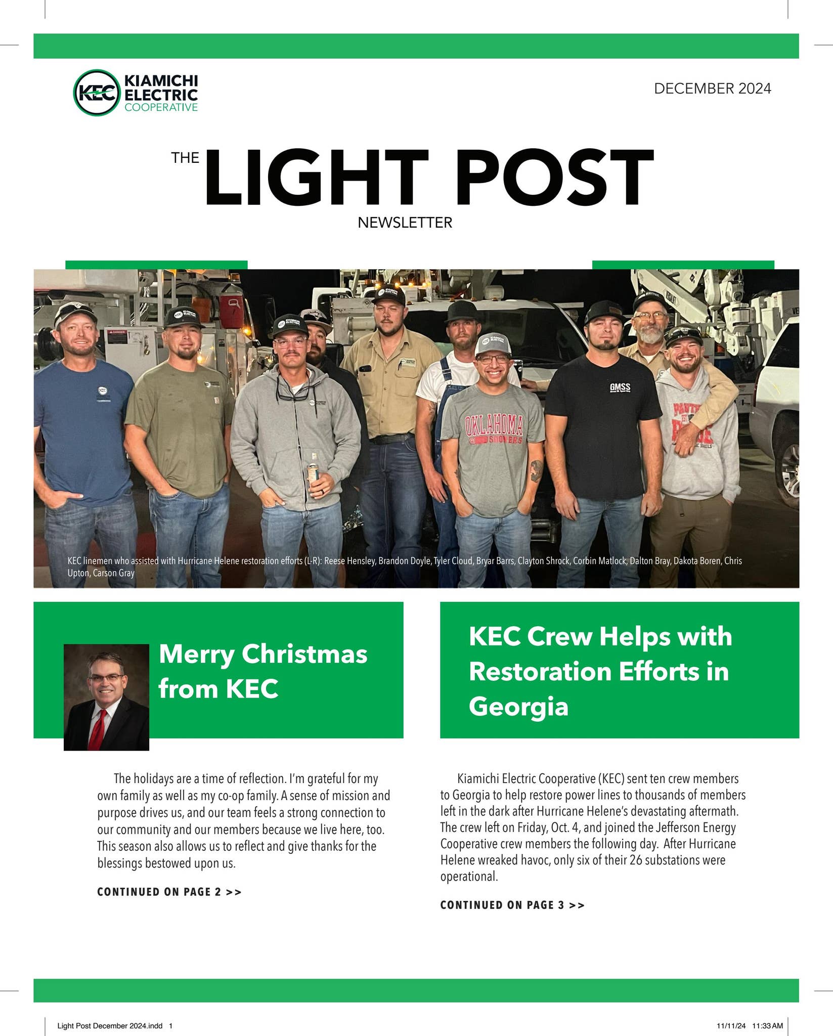 KEC Light Post December 2024 by kiamichielectric - Issuu