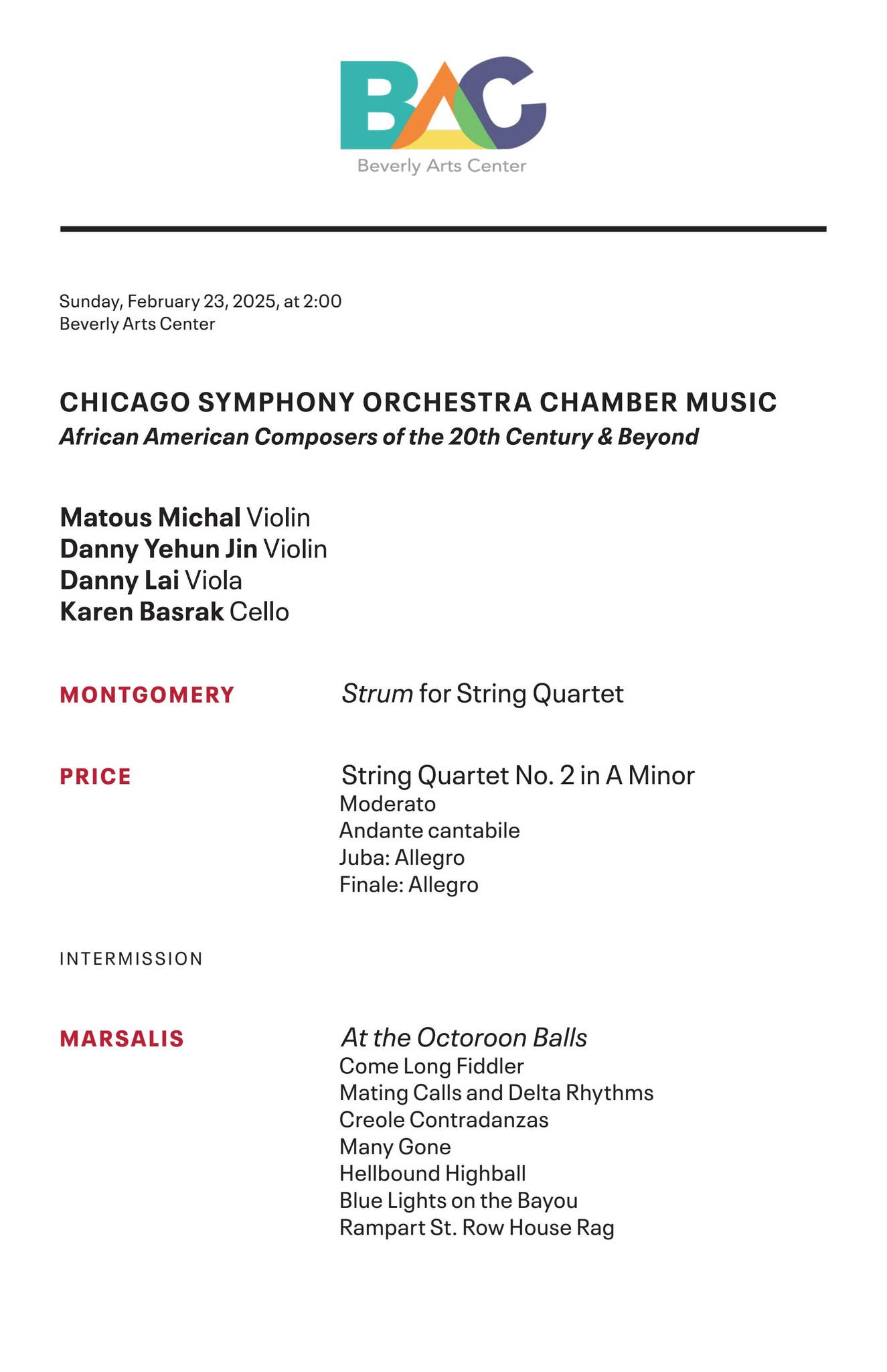 Program Book - CSO Chamber Music at the Beverly Arts Center by Chicago ...