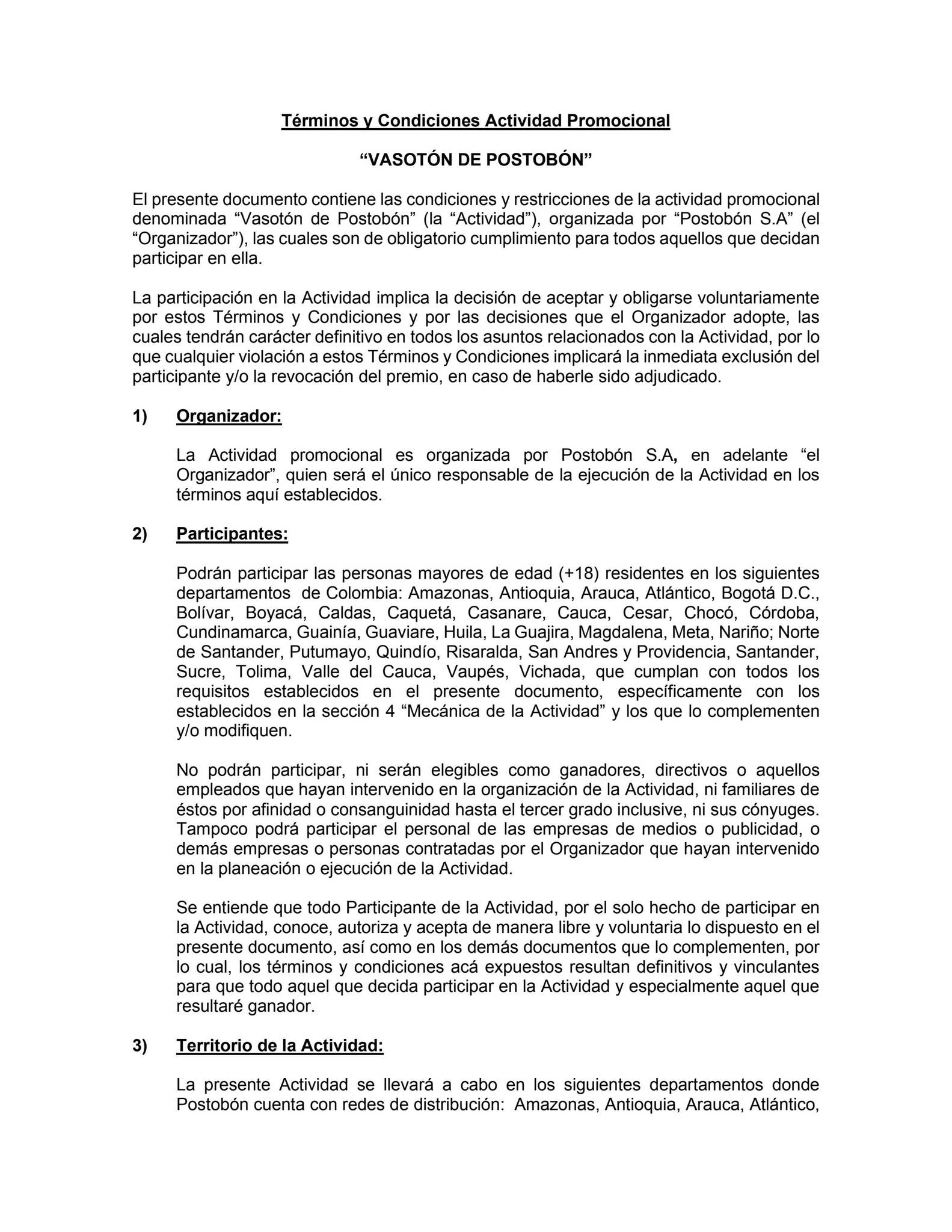 Términos y Condiciones Vasoton 2025 by Postobon S.A - Issuu
